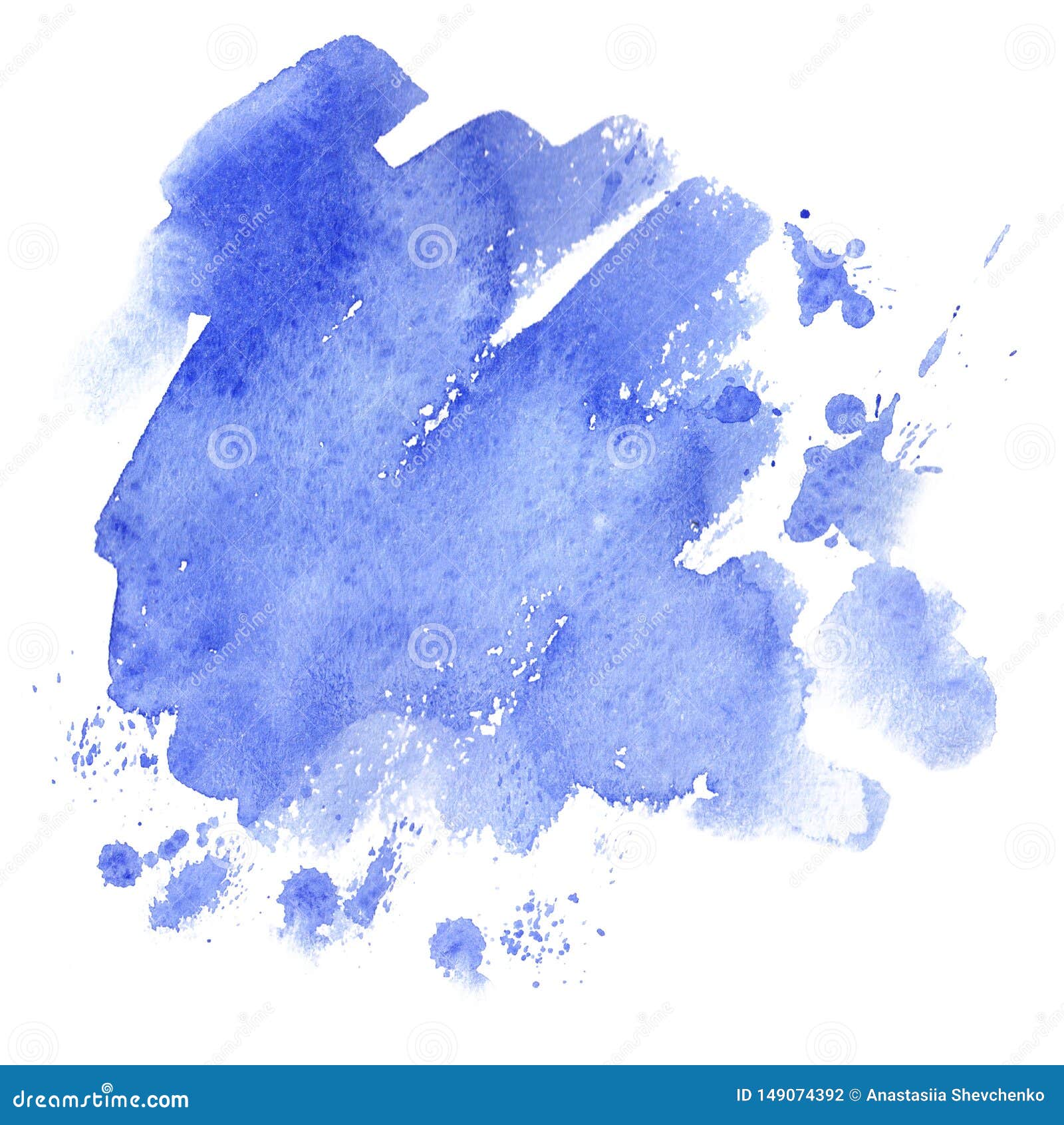 Watercolor Blue Stain, Background, Blob, Texture Stock Illustration ...