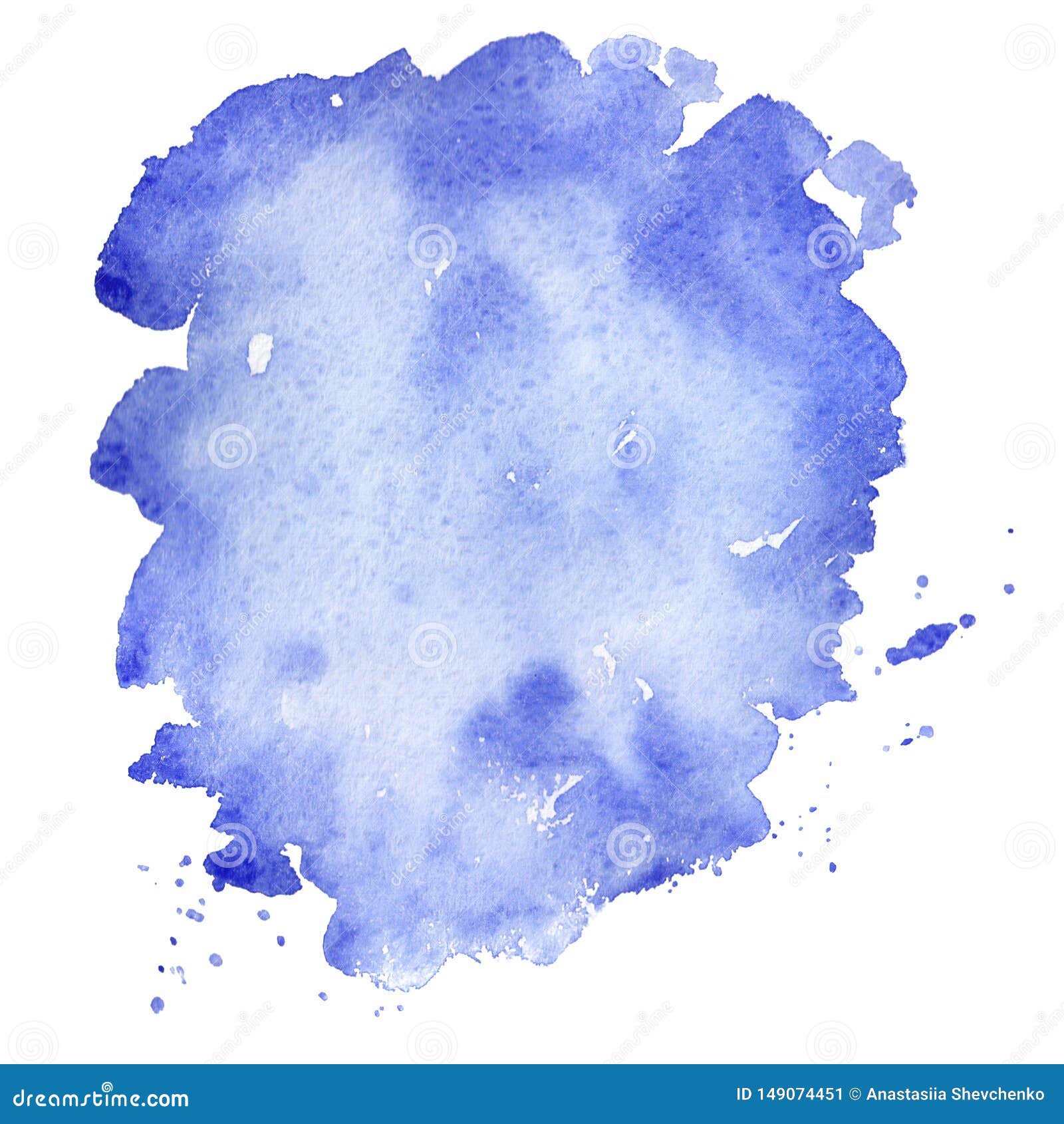 Watercolor Blue Stain, Background, Blob, Texture Stock Illustration ...