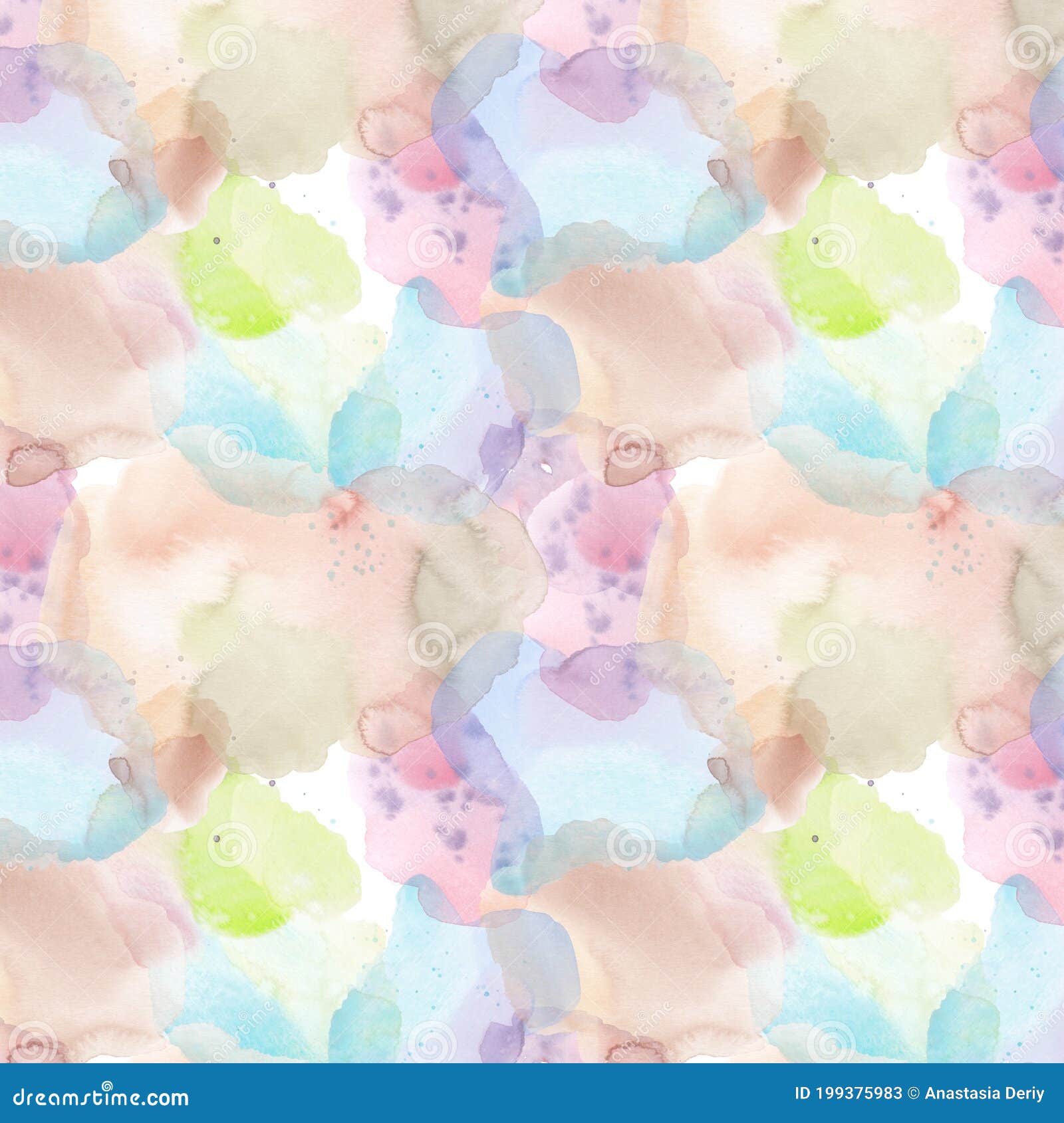 Watercolor Stains Pattern in Delicate Colors. Stock Image - Image of ...