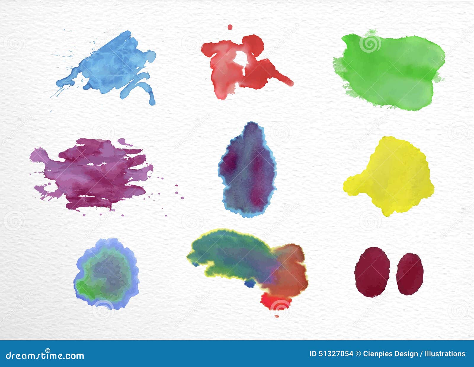 Watercolor Stains Set Illustration Stock Vector - Illustration of ...