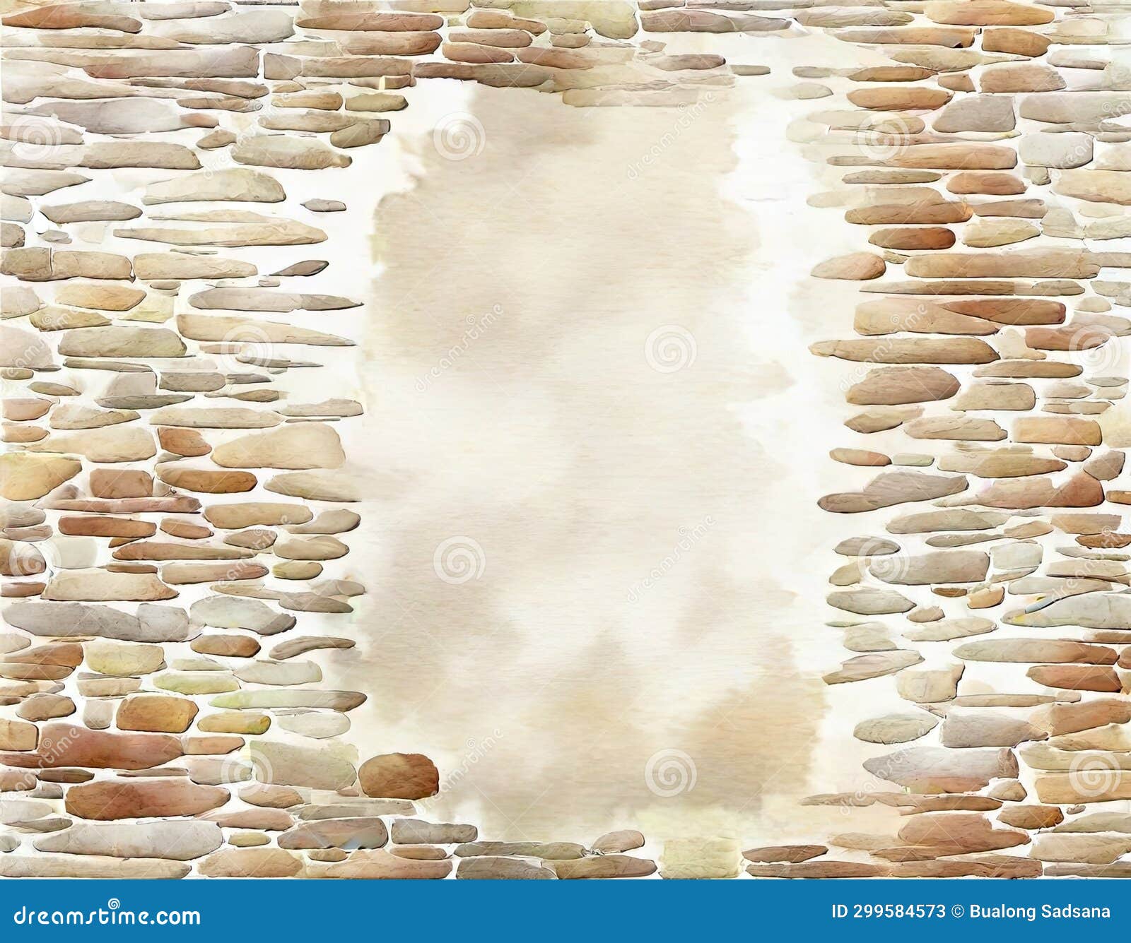 Watercolor of a Stone Wall Isolated on Transparent Background Stock ...