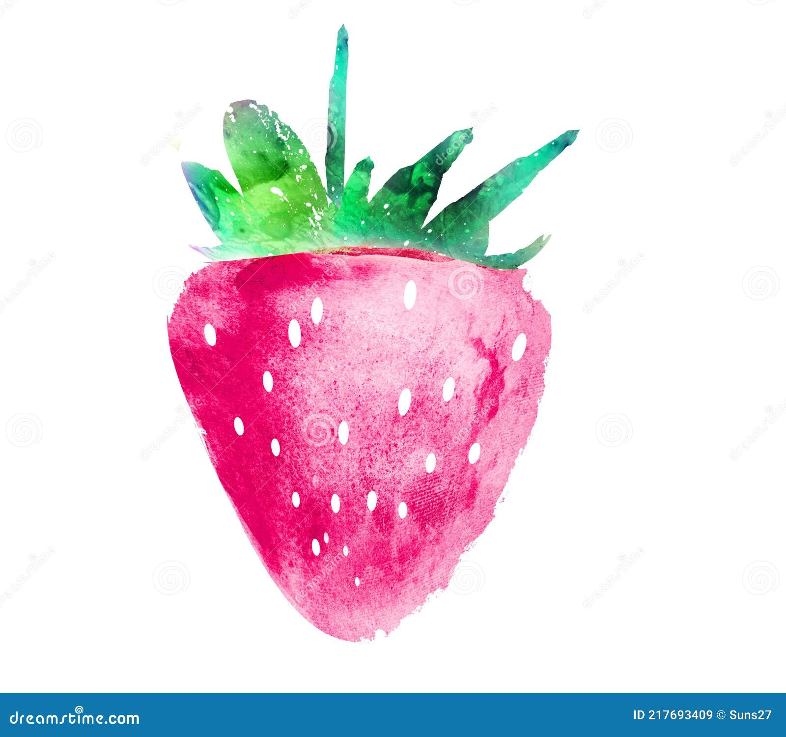 Watercolor Strawberry on White Stock Illustration - Illustration of ...