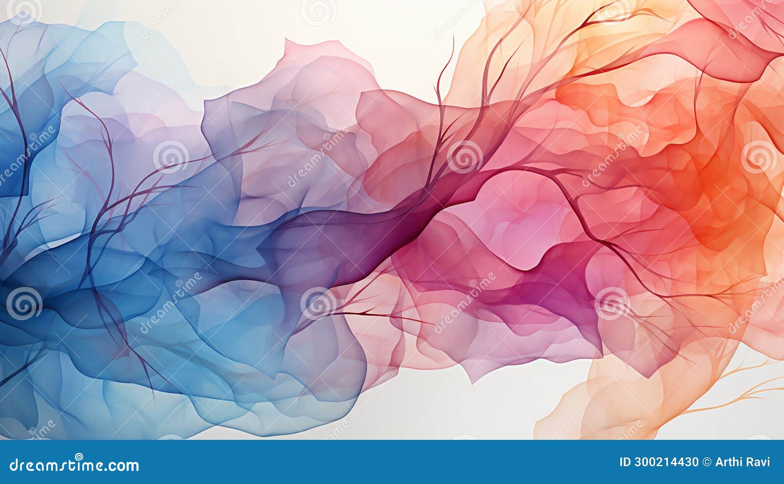 Watercolor Strokes Creating an Abstract and Modern Pattern on a Light ...