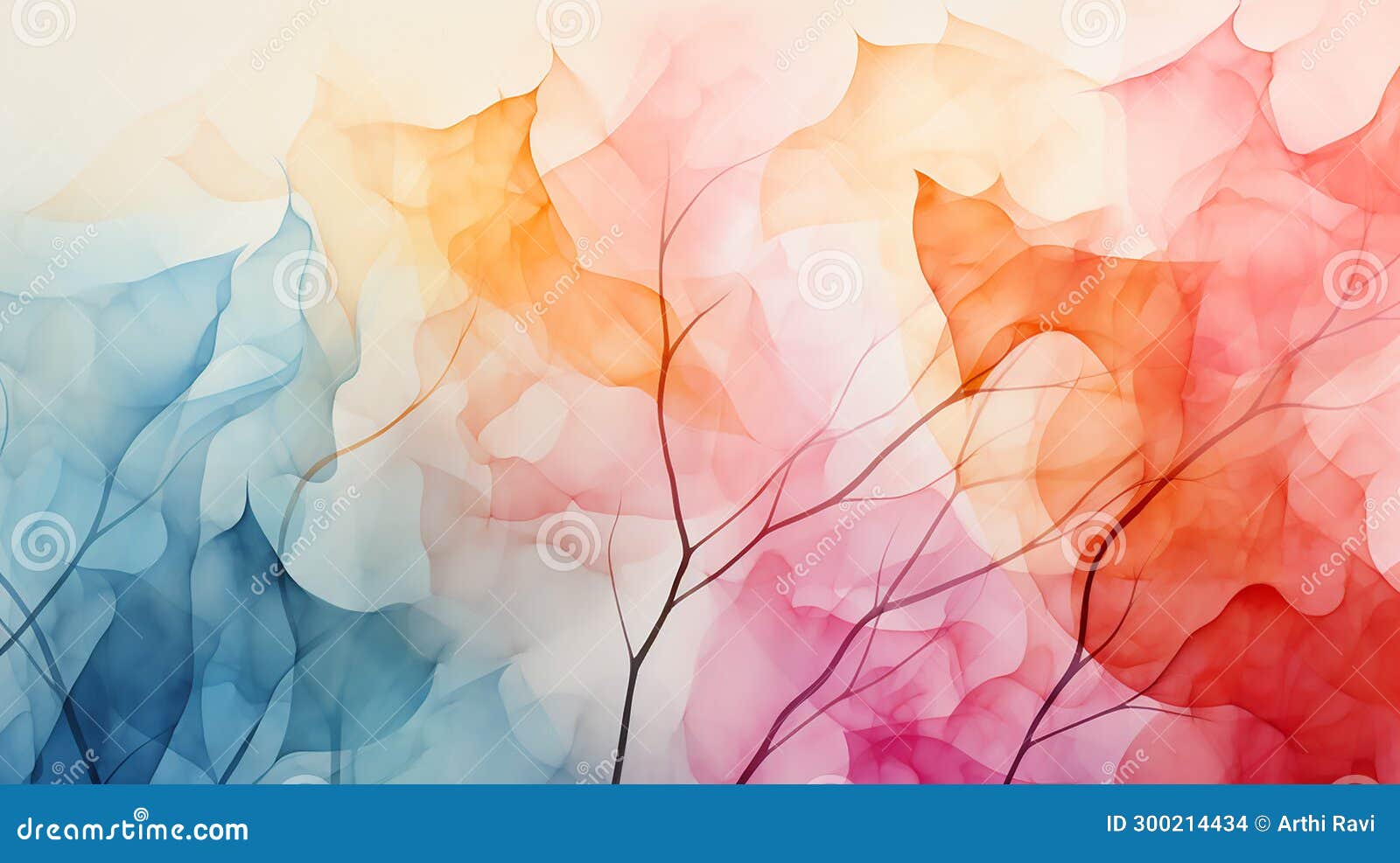 Watercolor Strokes Creating an Abstract and Modern Pattern on a Light ...