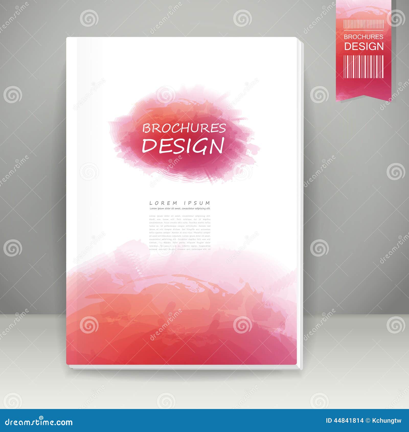 Watercolor Style Brochure Design in Pink Stock Vector - Illustration of ...