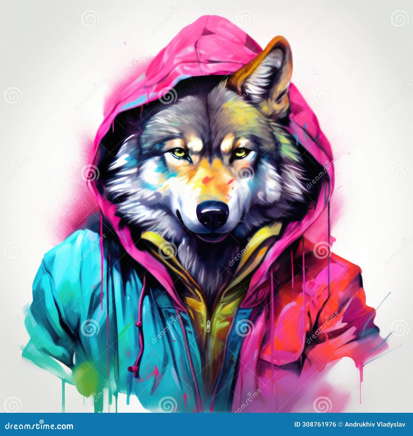 Realistic Wolf's Face Cartoon Vector | CartoonDealer.com #26353679