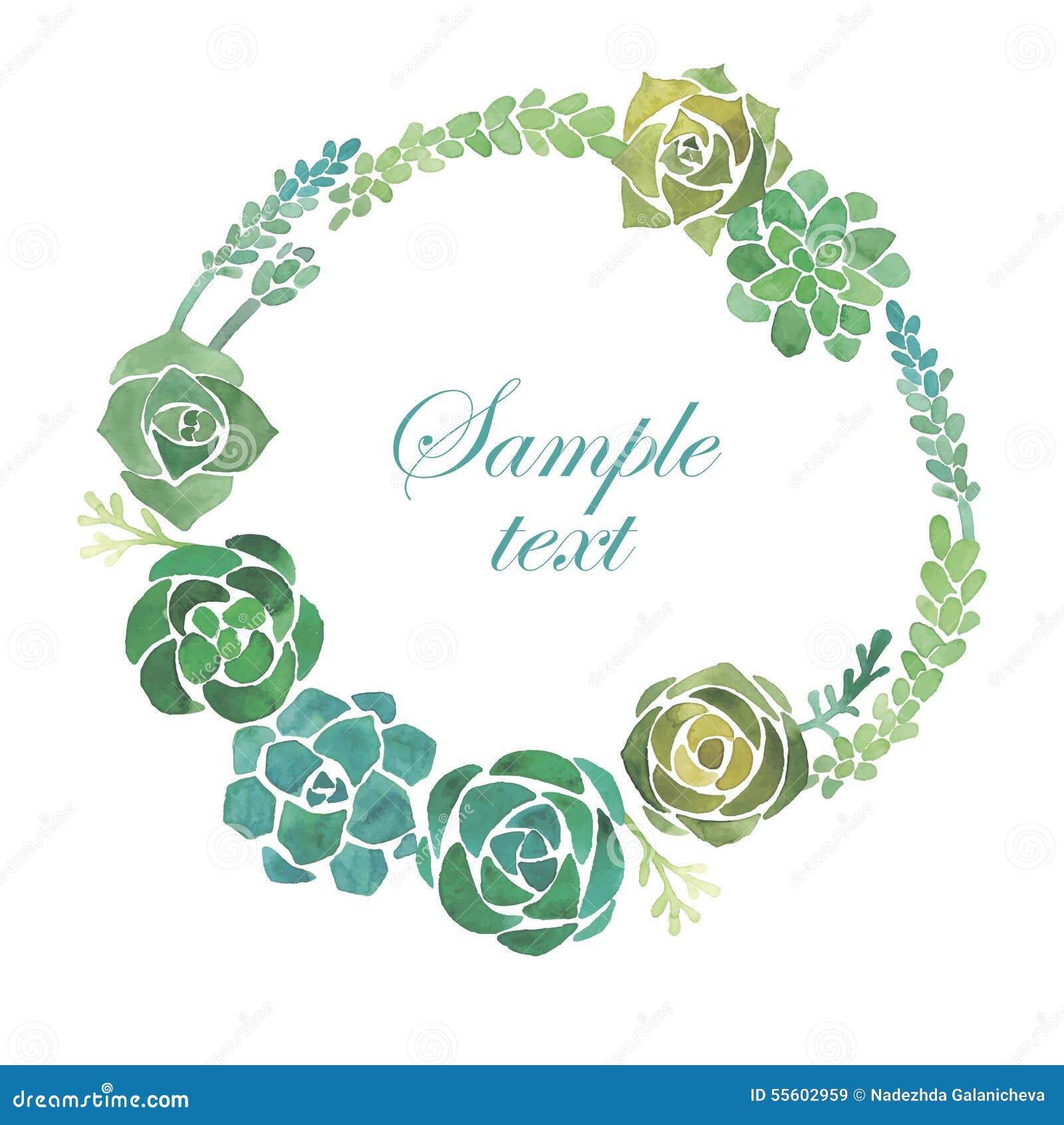 Watercolor Succulents Frame Stock Vector - Illustration of flower ...
