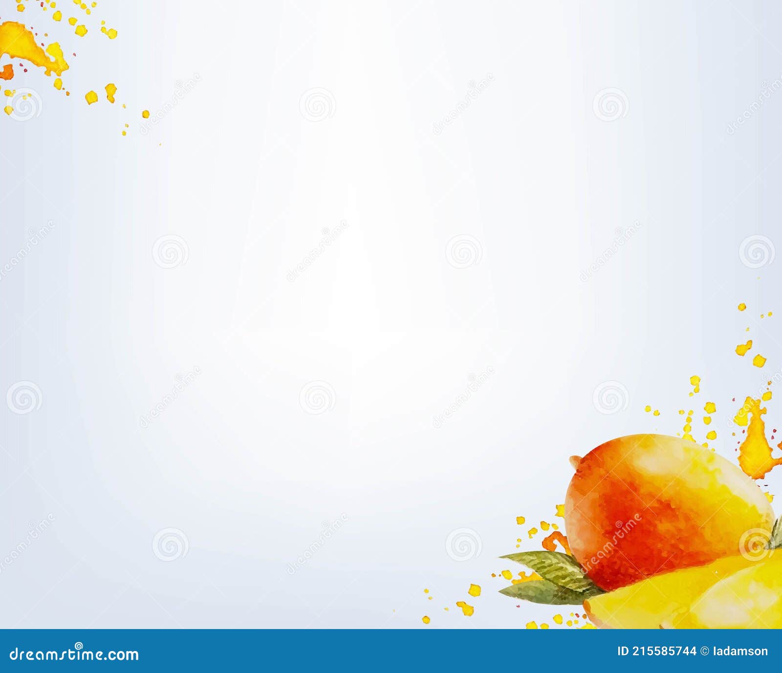 Watercolor Sweet Mango with Grey Background Stock Vector - Illustration ...