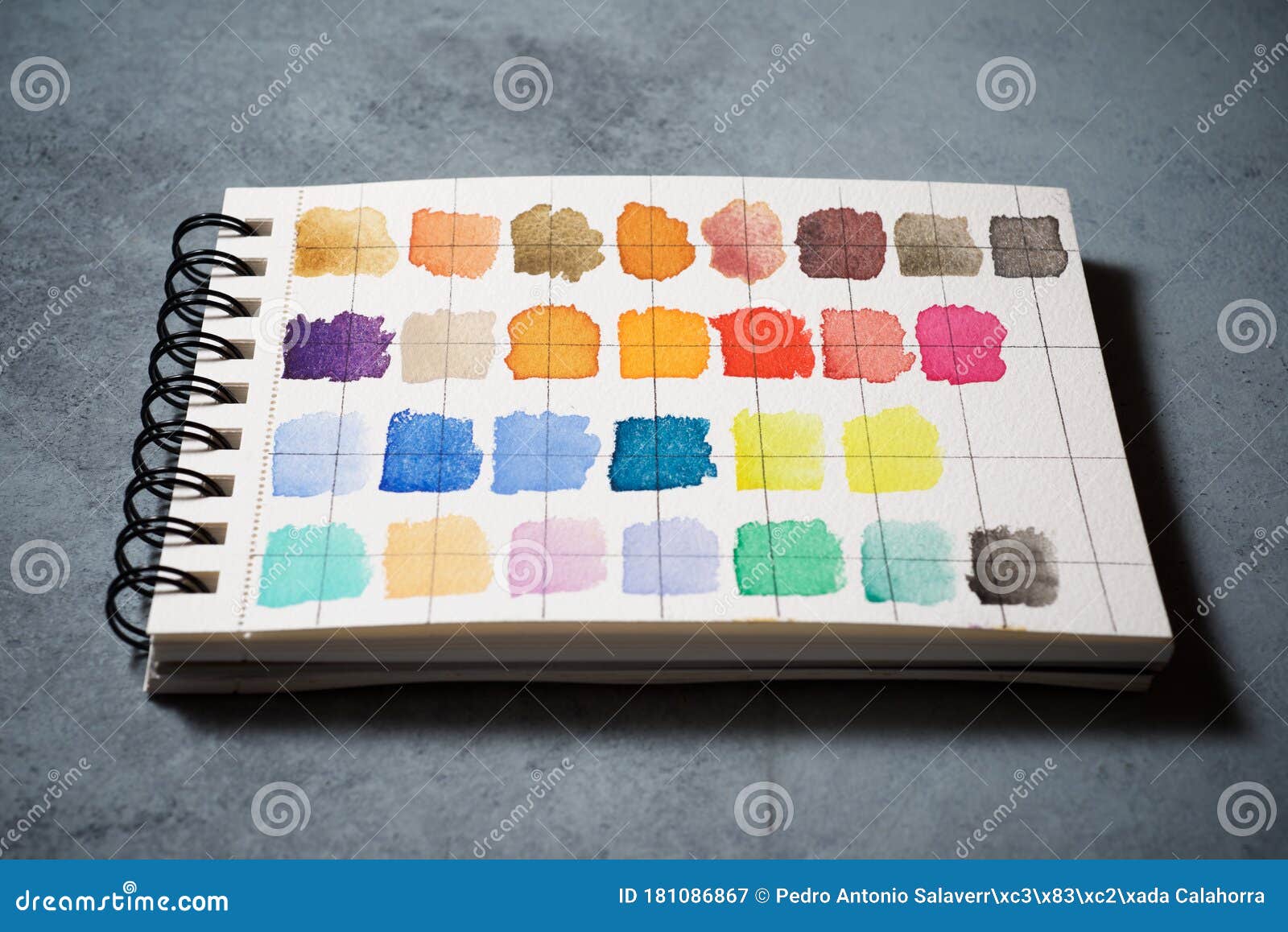 Watercolor test card stock image. Image of craft, group - 181086867