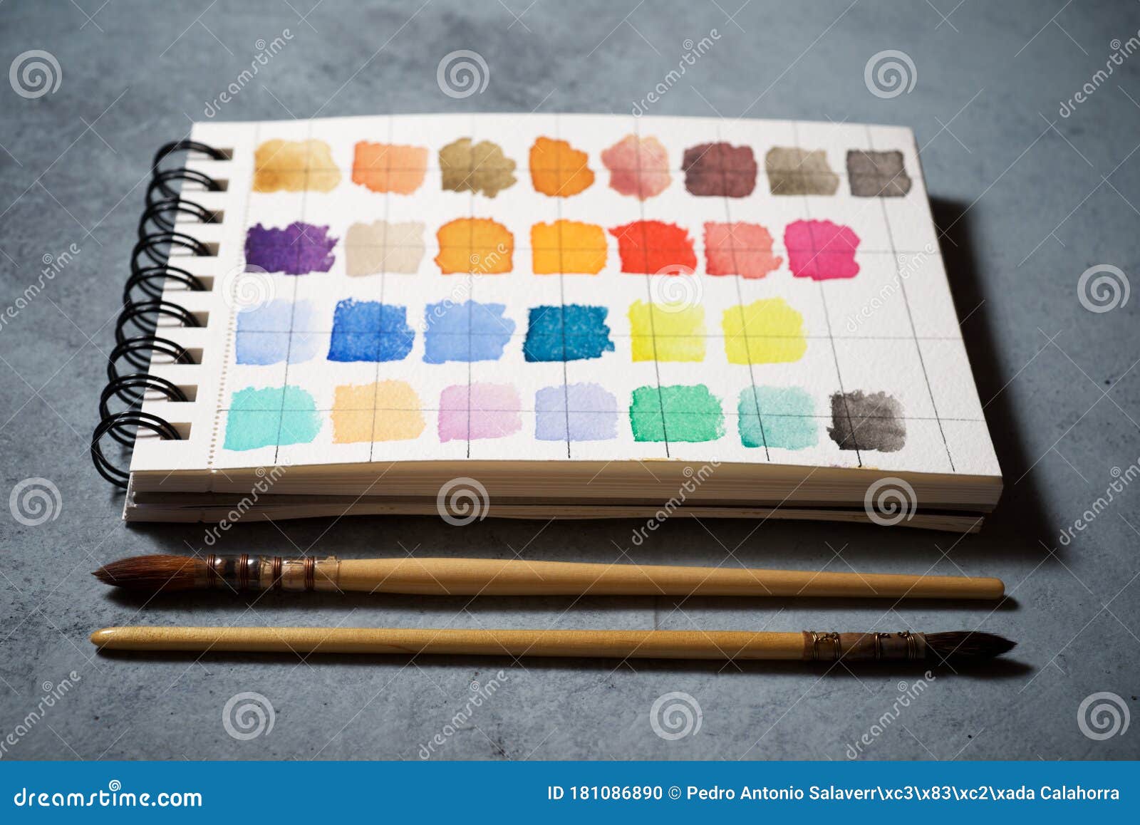Watercolor test card stock photo. Image of creation - 181086890