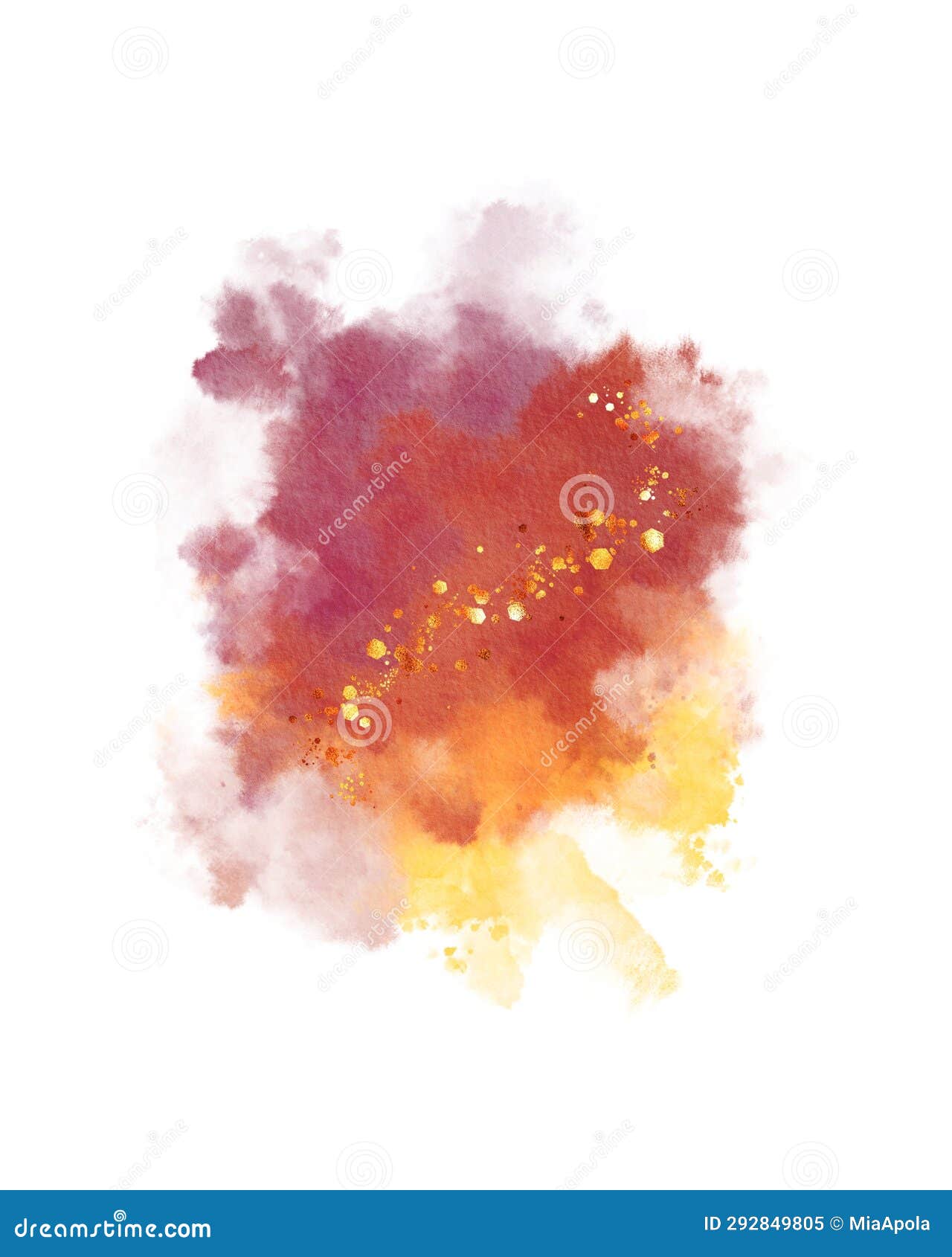 Abstract Colourful Watercolour Splash Background Isolated on Paper ...