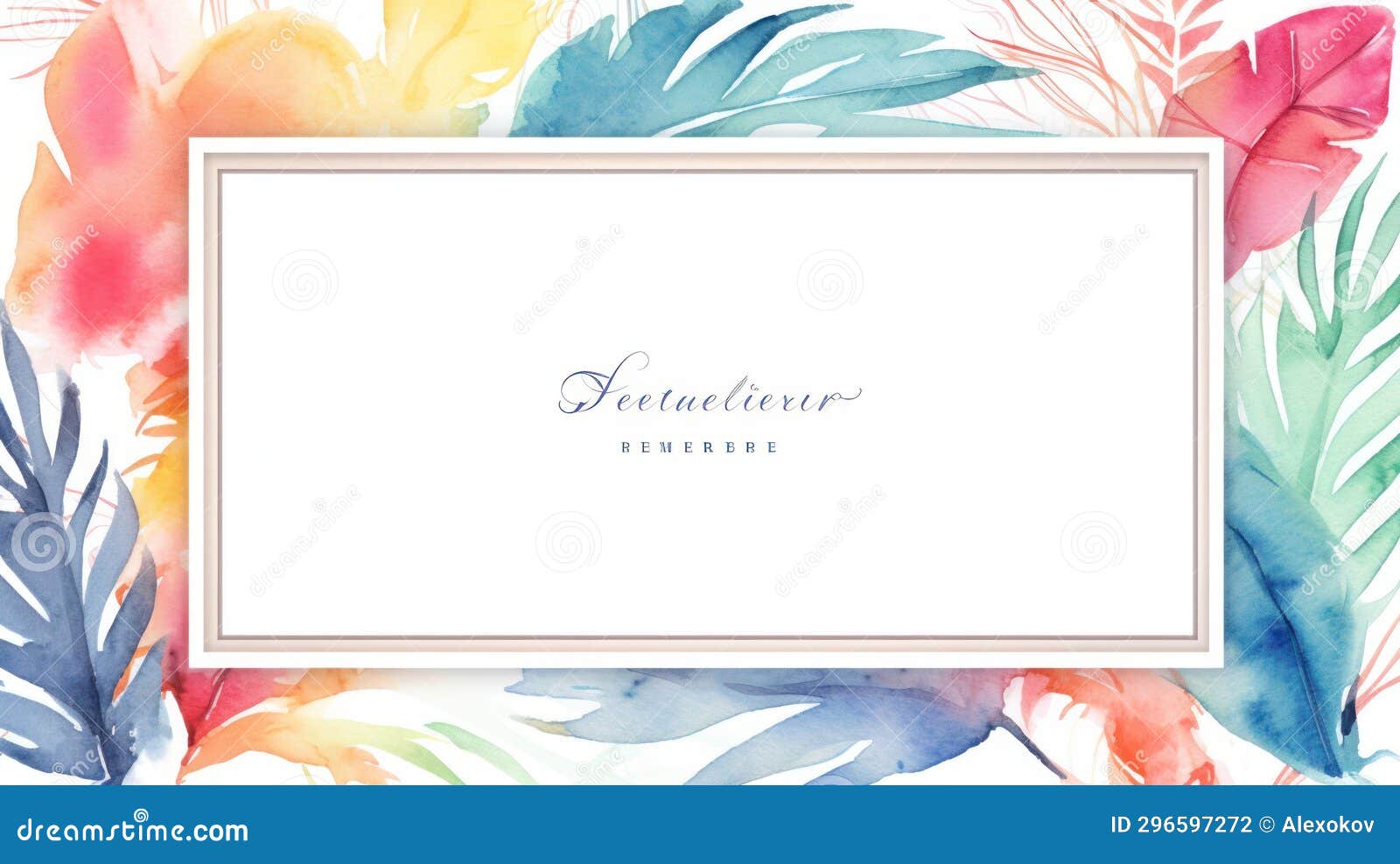 Watercolor Textured Frame Border Composition with Brush Stroke AI ...