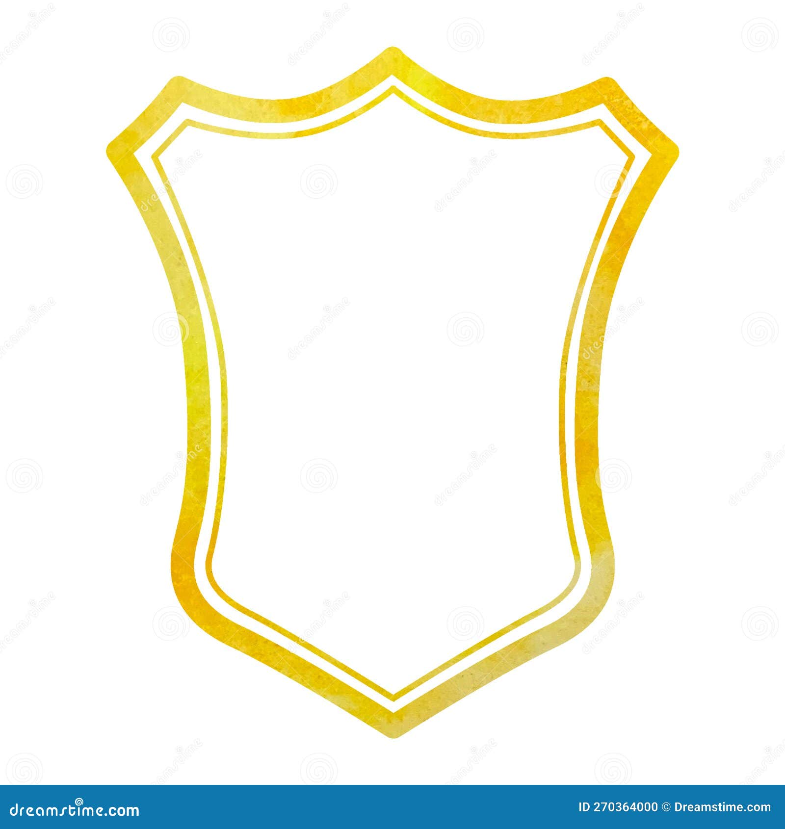 Watercolor Traditional Yellow Crest Stock Illustration - Illustration ...