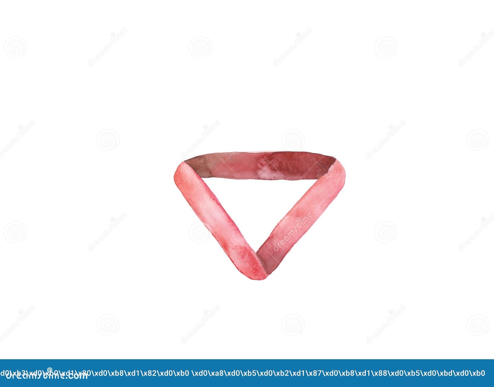 Watercolor Triangle Ribbon Symbol on White Stock Illustration ...