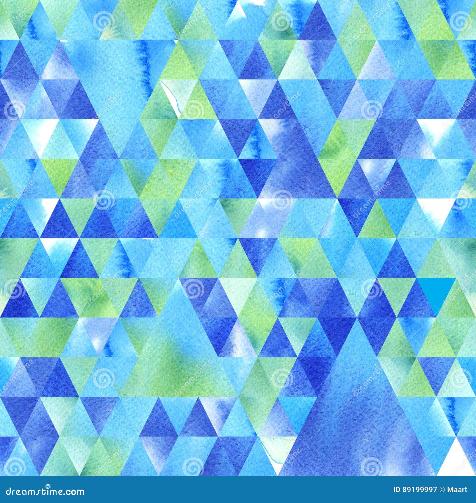 Watercolor Triangle Seamless Pattern Stock Illustration - Illustration ...