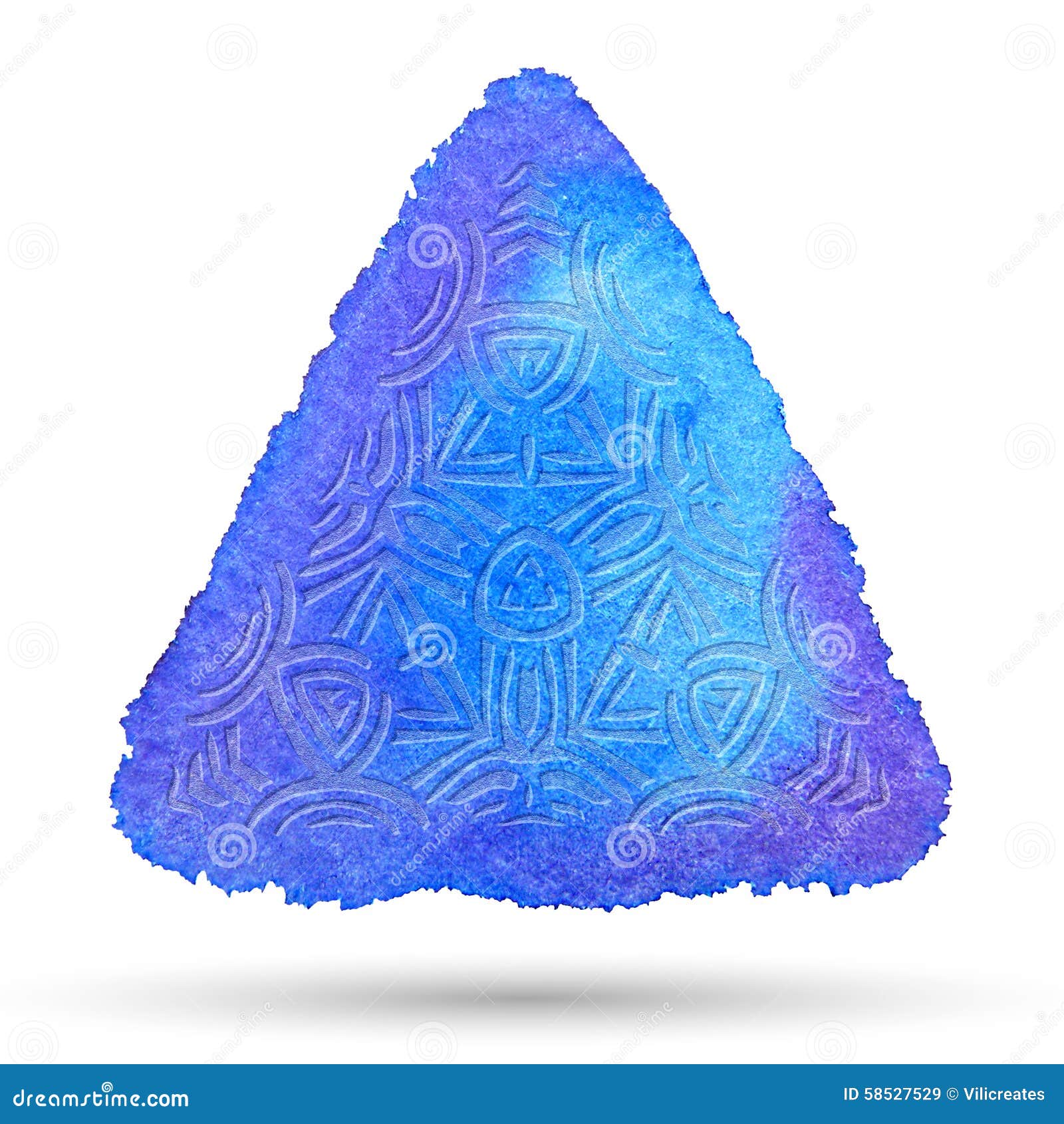 Watercolor tribal triangle stock illustration. Illustration of abstract ...