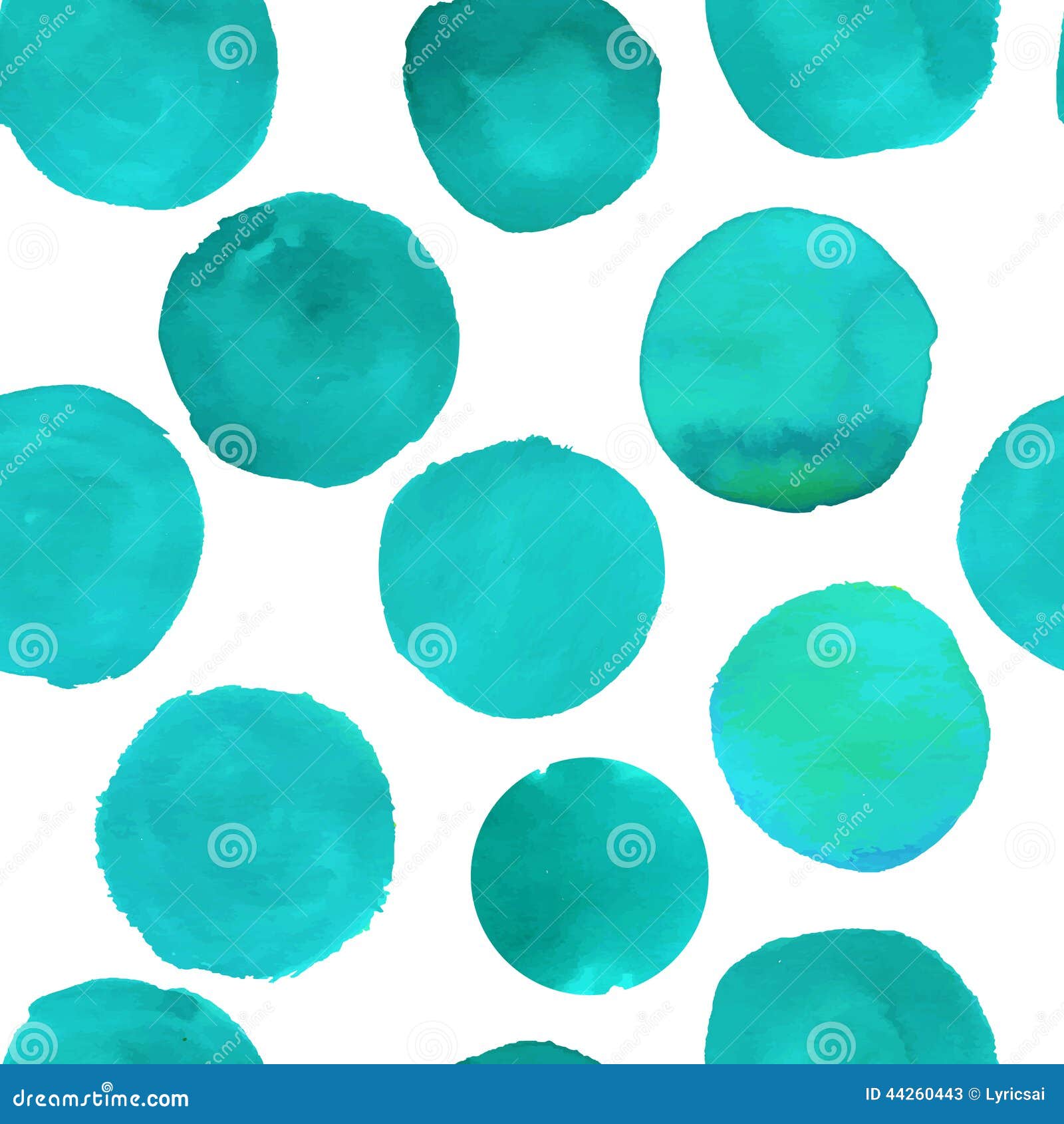 Watercolor Turquoise Seamless Pattern Stock Illustration - Illustration ...