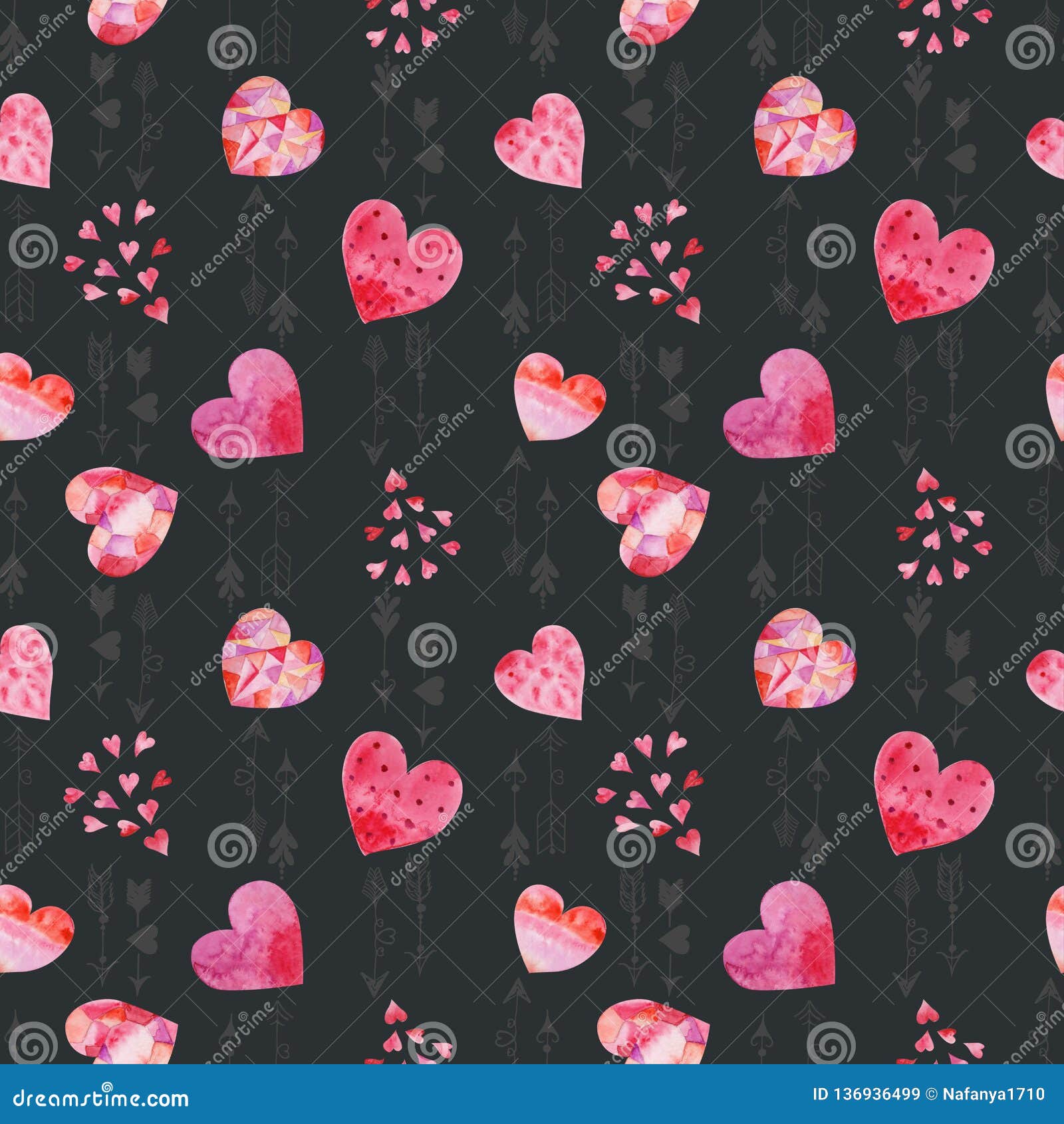 Valentines Day Seamless Pattern On Pink With Love Symbols Vector ...