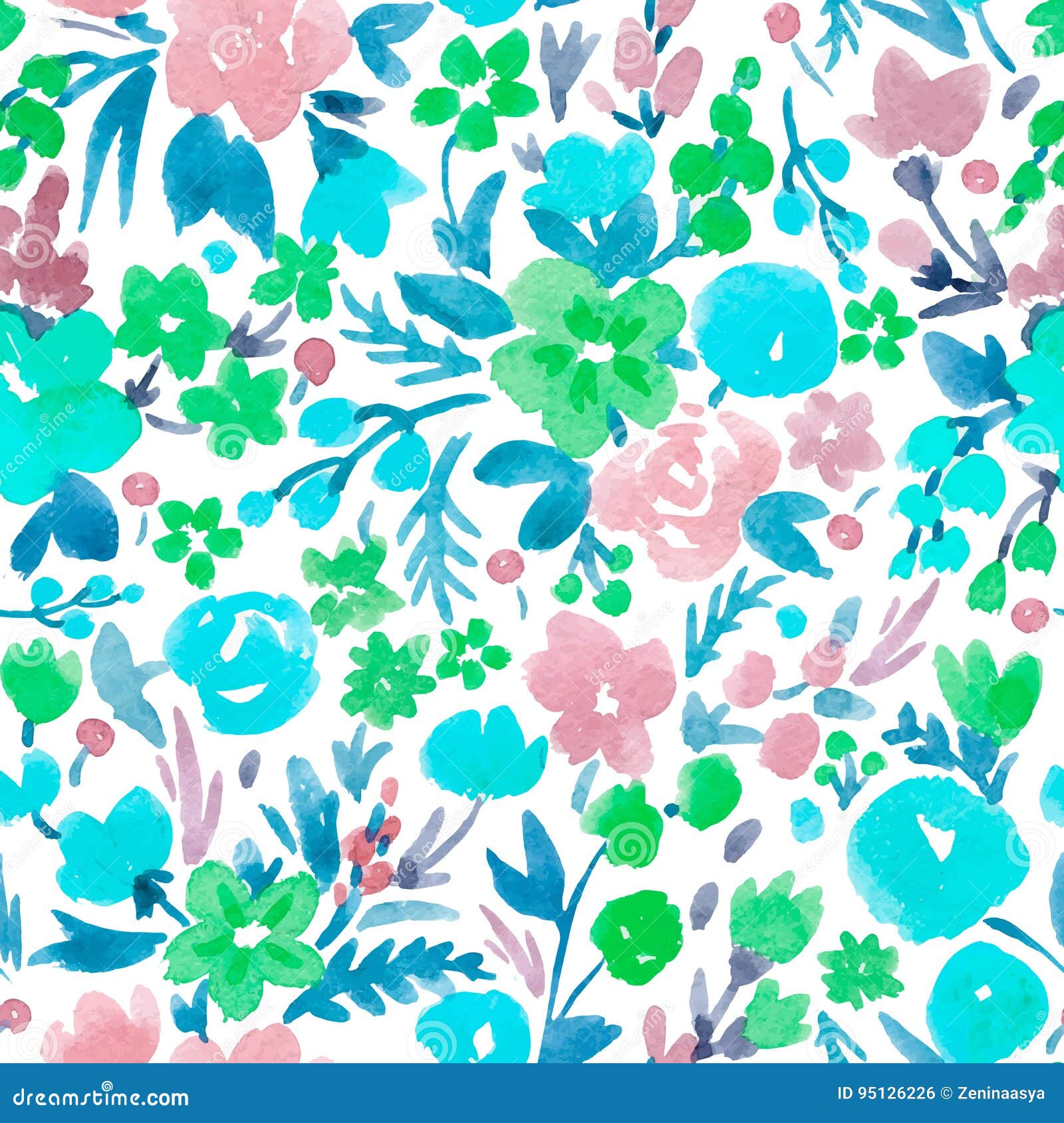 Watercolor Vector Abstract Floral Pattern Stock Vector - Illustration ...