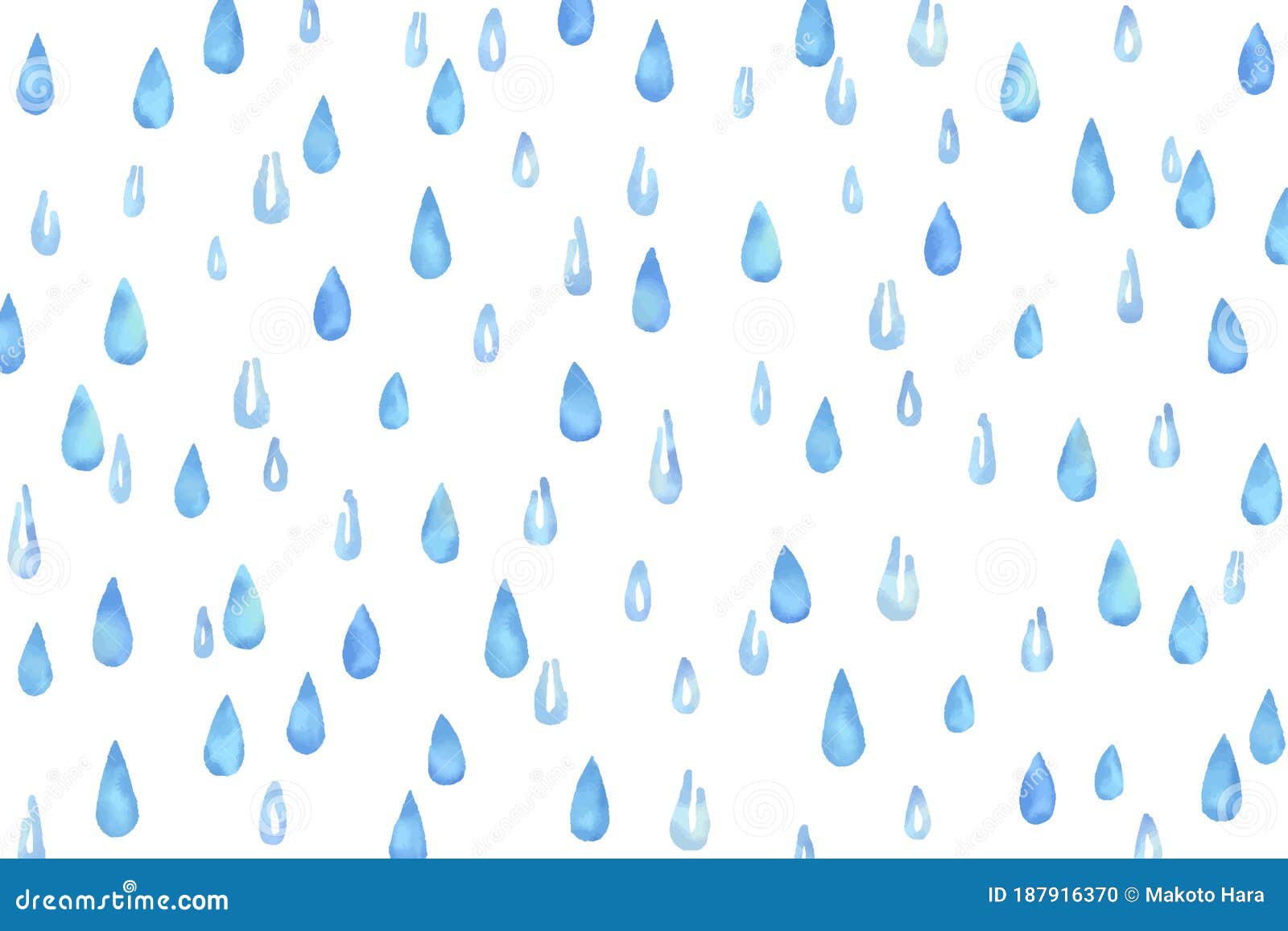 Watercolor Vector Illustration Background of Rain Drops. Stock Vector ...
