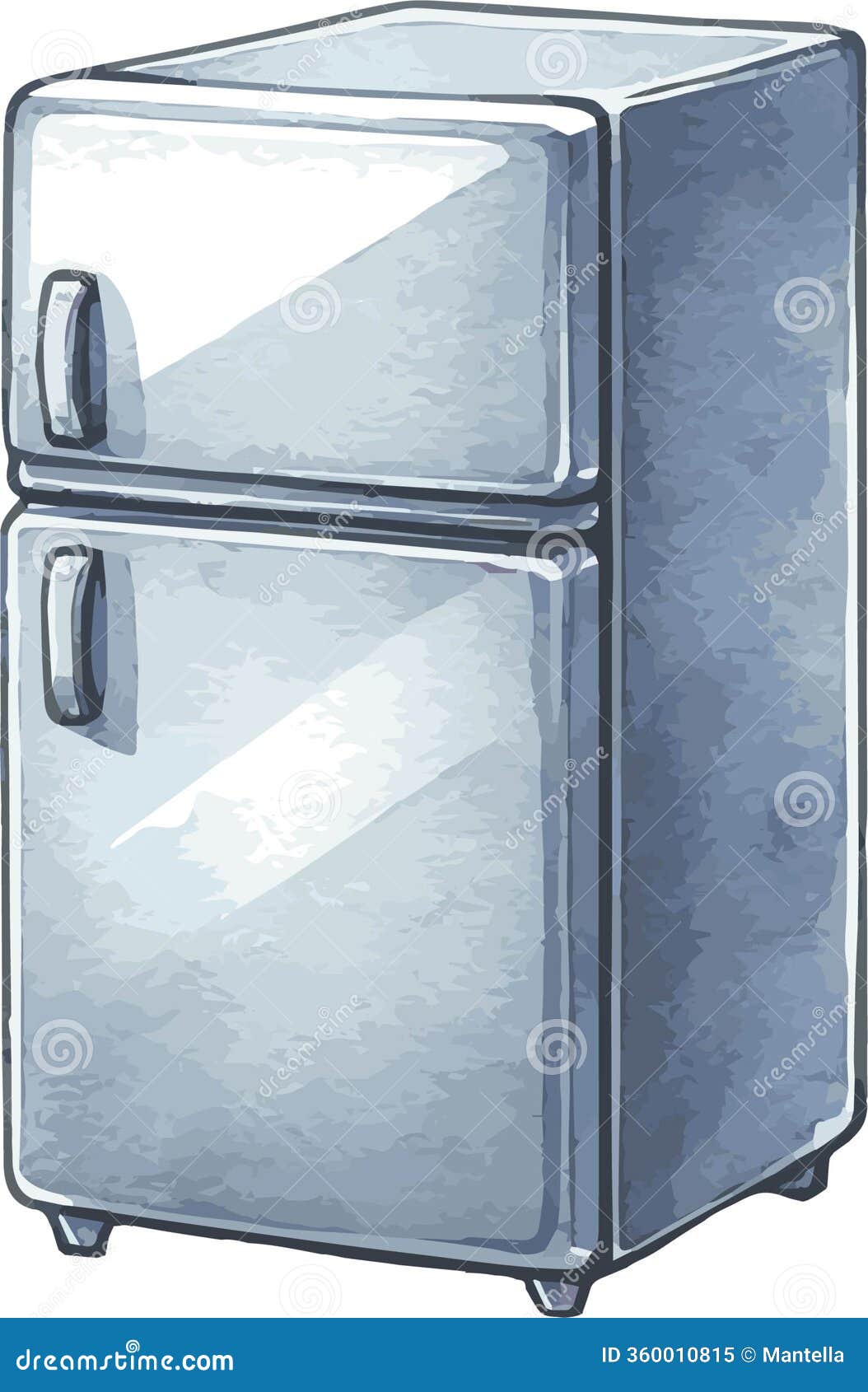 Watercolor Vector Painted Cartoon Fridge Royalty-Free Stock Photo ...