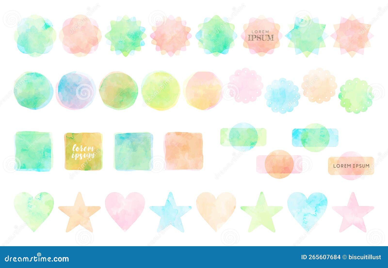 Watercolor Vector Small Frames Stock Vector - Illustration of color ...