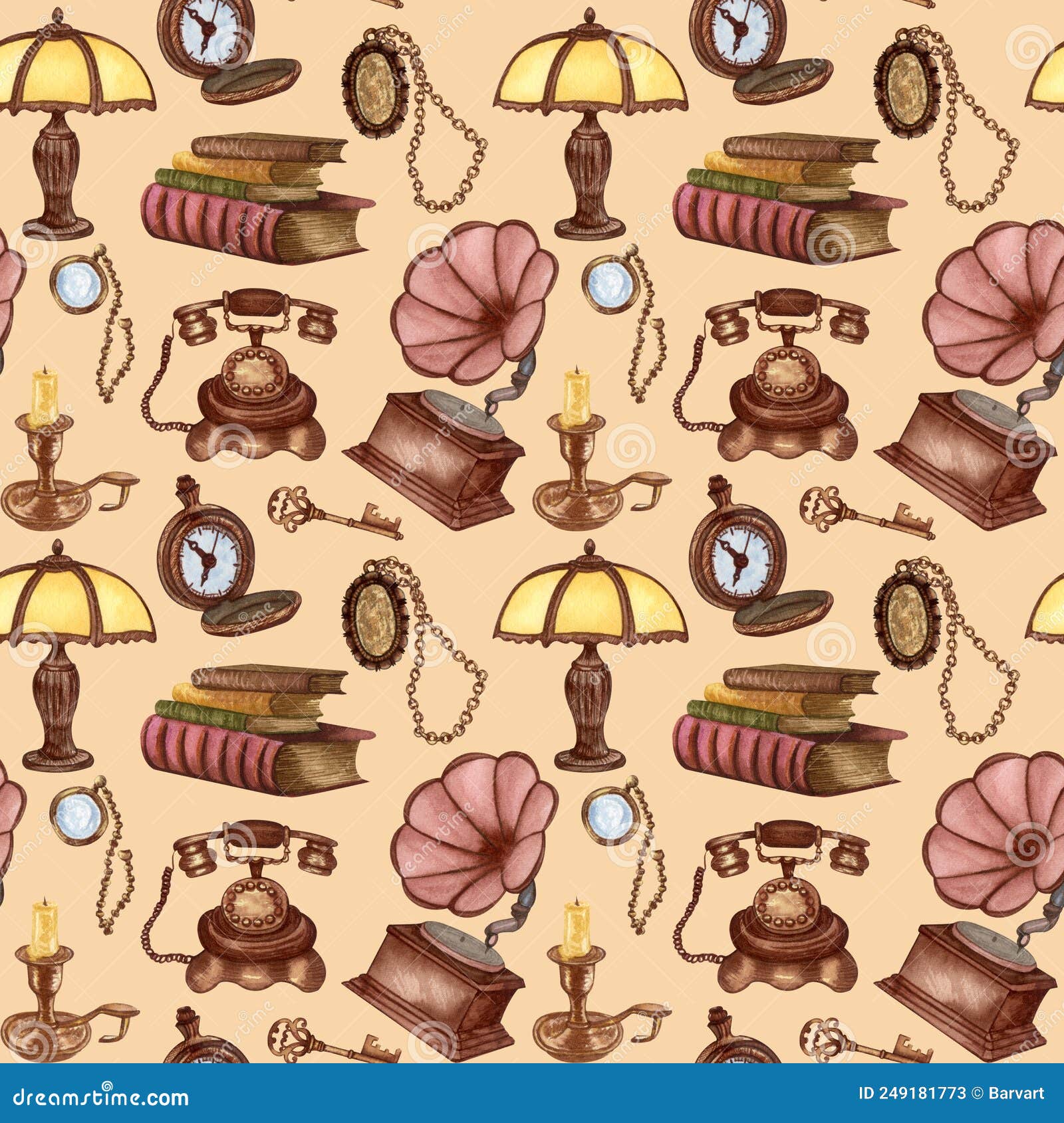 Watercolor Vintage Elements, Old Books, Letters. Hand Drawn ...