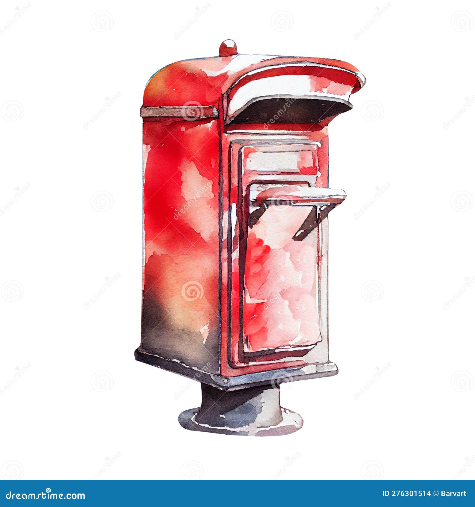 Watercolor Vintage Mailboxes. Post Office Watercolor Clipart Stock ...