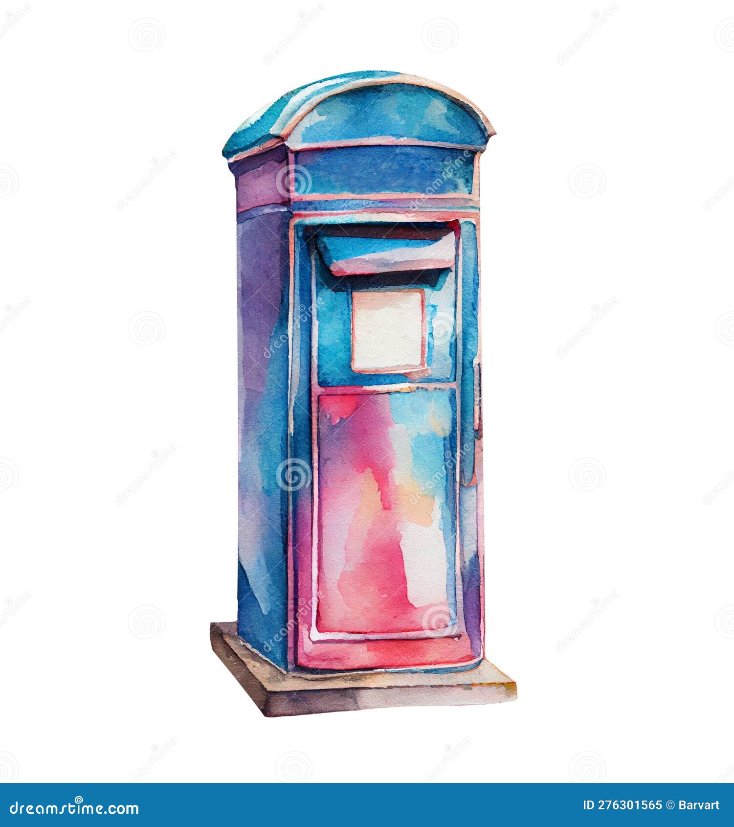 Watercolor Vintage Mailboxes. Post Office Watercolor Clipart Stock ...