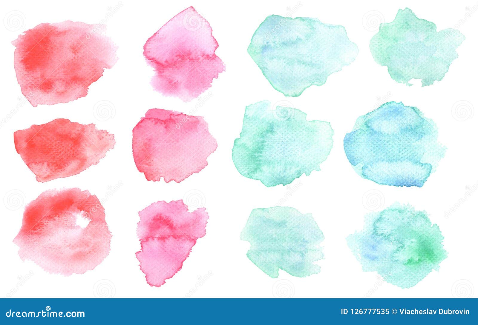Watercolor Washout Blot In Pink And Blue Color Watercolour Blots