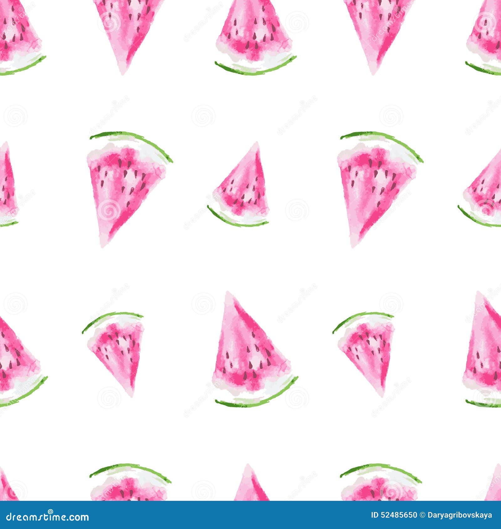 Watercolor Watermelon Pattern Stock Vector - Illustration of freshness ...