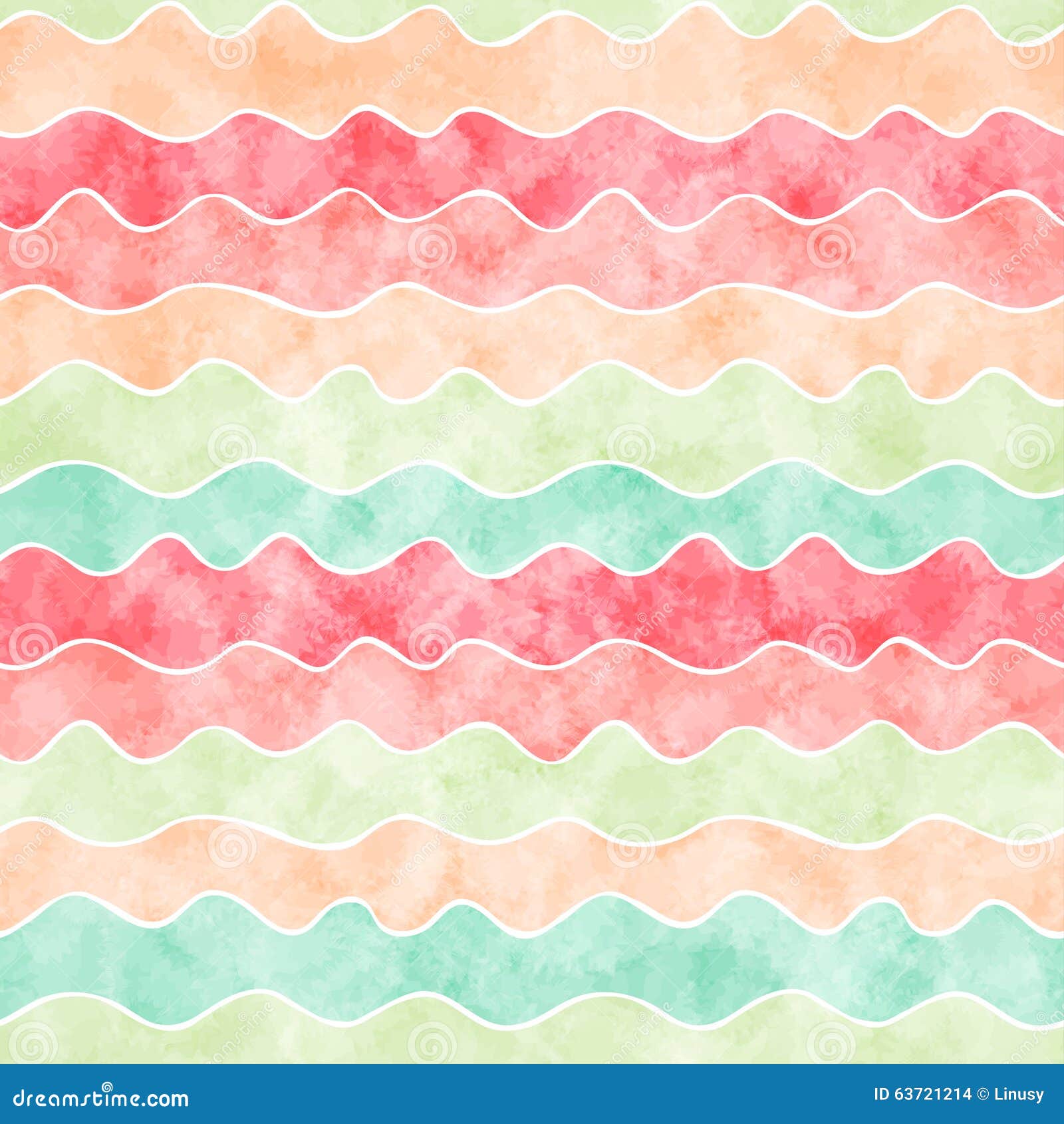 Watercolor wavy lines stock vector. Illustration of river - 63721214