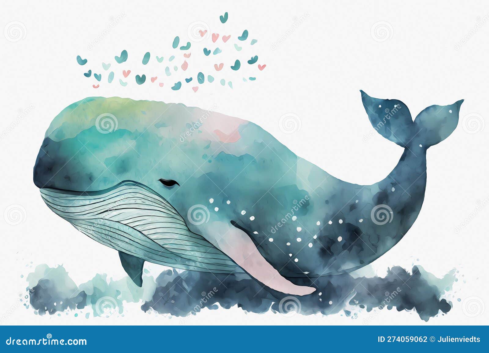 Whale Drawing. The Stars Of The Galaxy Are Depicted On The Body Of A ...