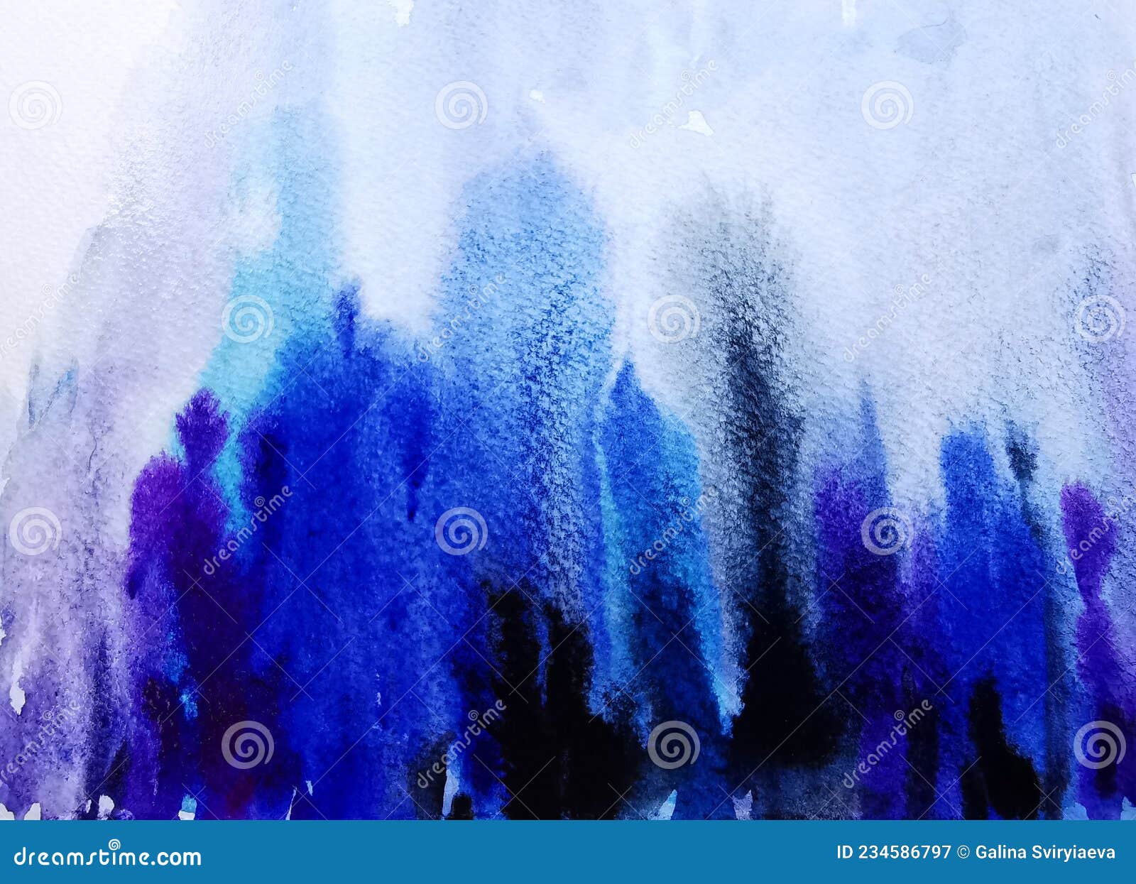 Watercolor Winter Abstract Background, Hand Painted Illustration Stock ...