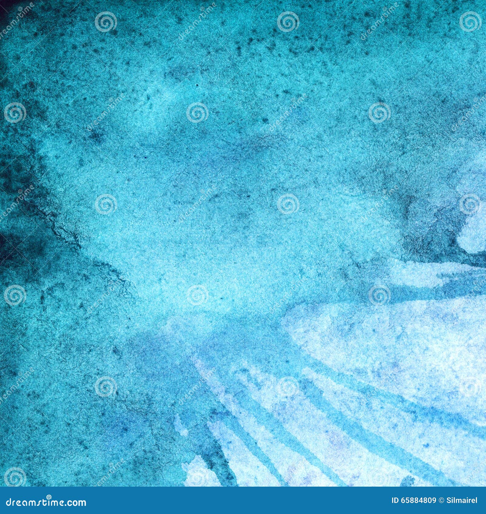 Watercolor Winter Turquoise Cyan Abstract Texture Background Stock ...