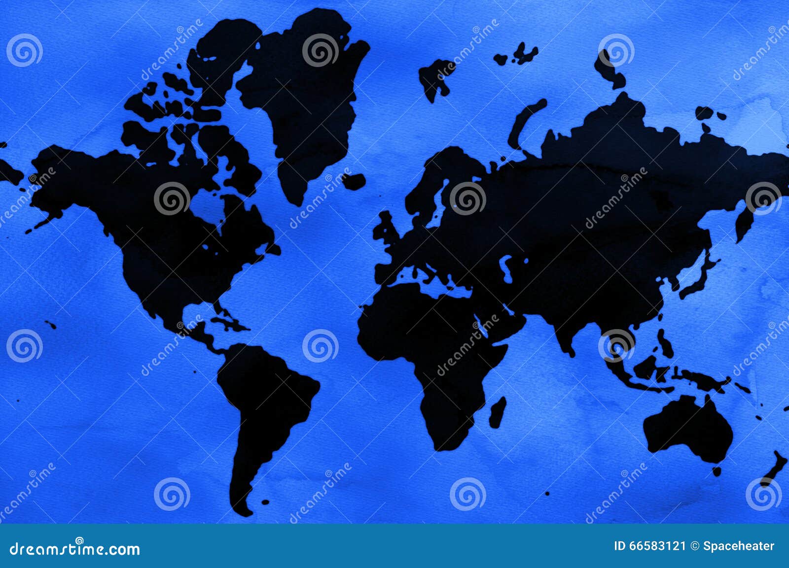 Watercolor world map stock image. Image of eurasia, drawing - 66583121