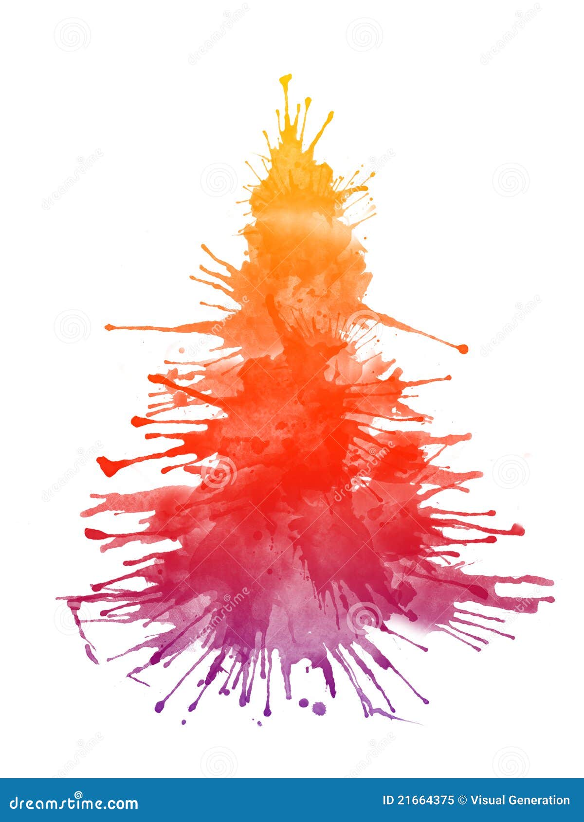 Watercolor Xmas Tree stock illustration. Illustration of vibrant - 21664375