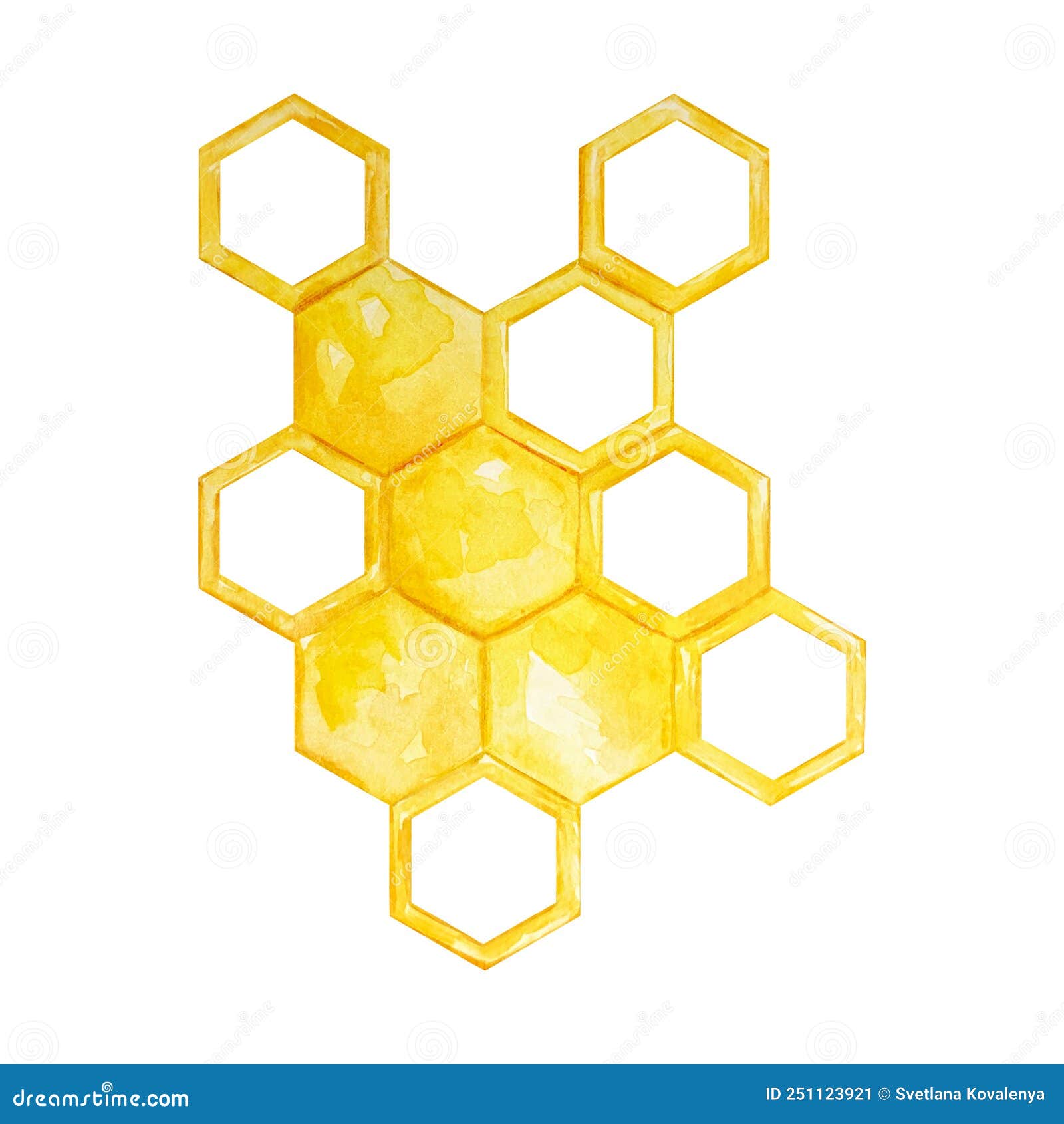 Watercolor Yellow Honeycomb Stock Vector - Illustration of pattern ...