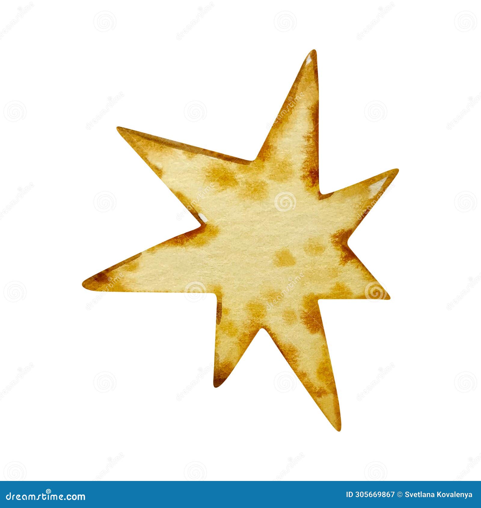 Watercolor Yellow Star, Space Stock Illustration - Illustration of ...