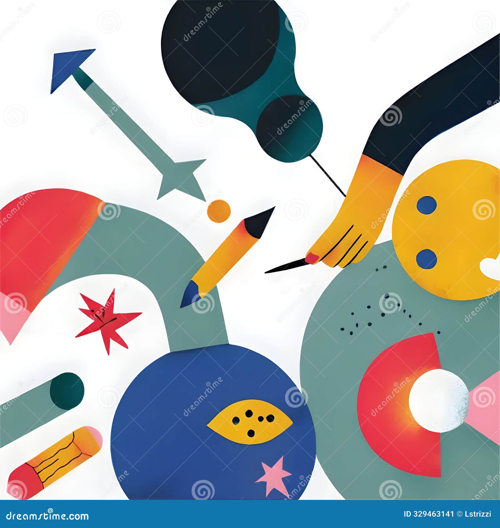 Pure-colored Few Sparse Disordered Various Colored Simple Shapes ...