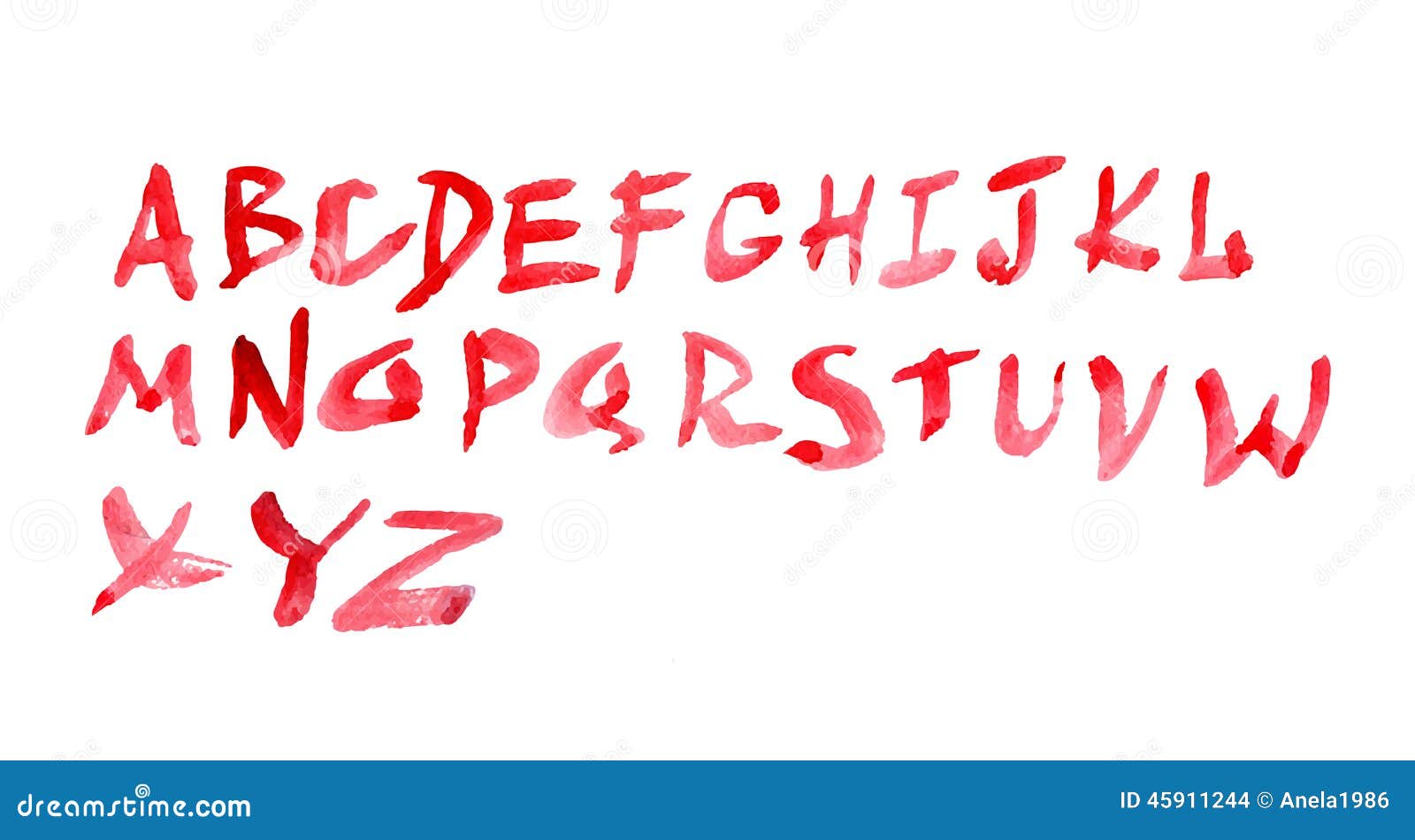 Watercolour alphabet stock vector. Illustration of letter - 45911244