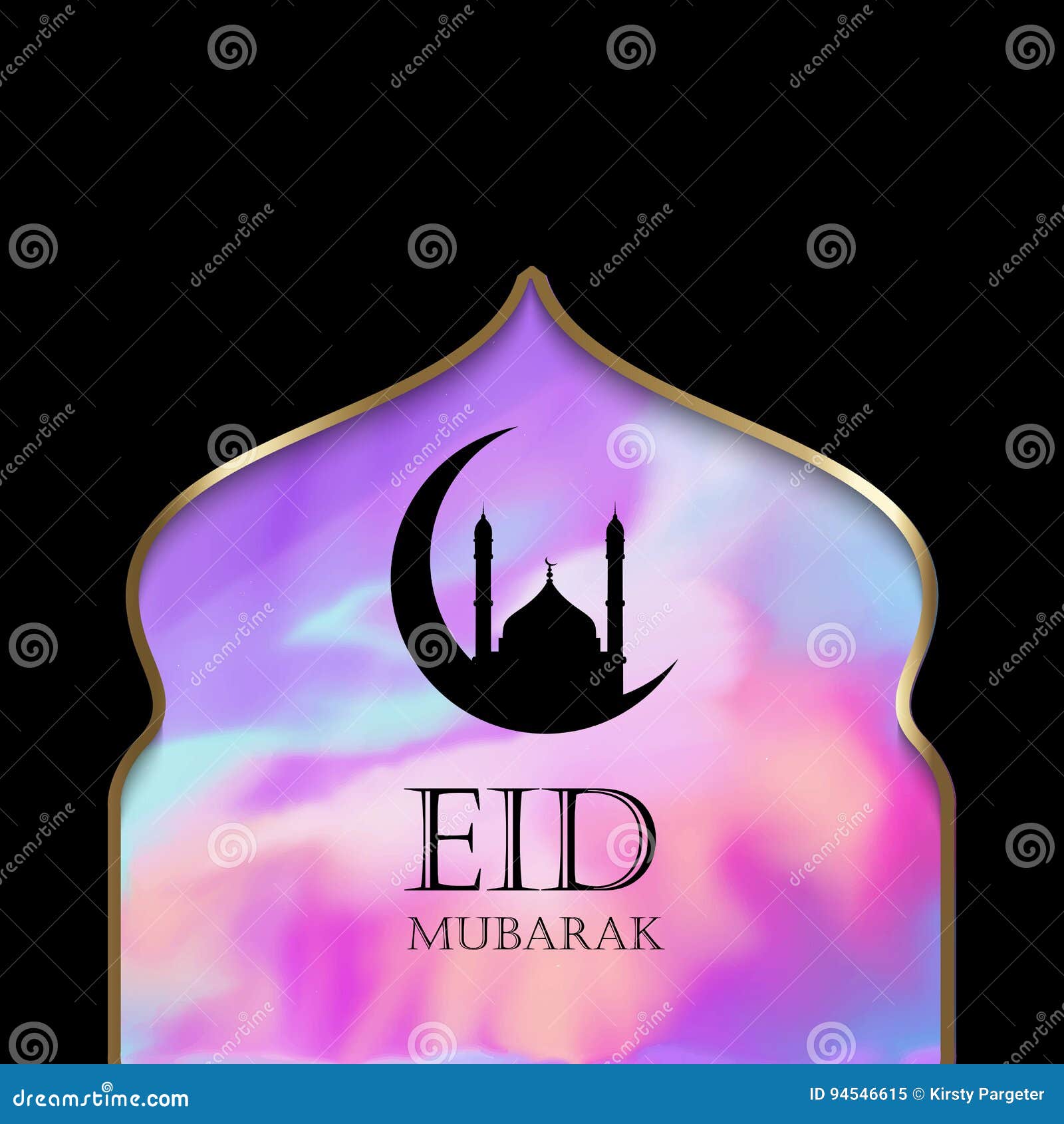 Watercolour Background for Eid Stock Vector - Illustration of kareem ...