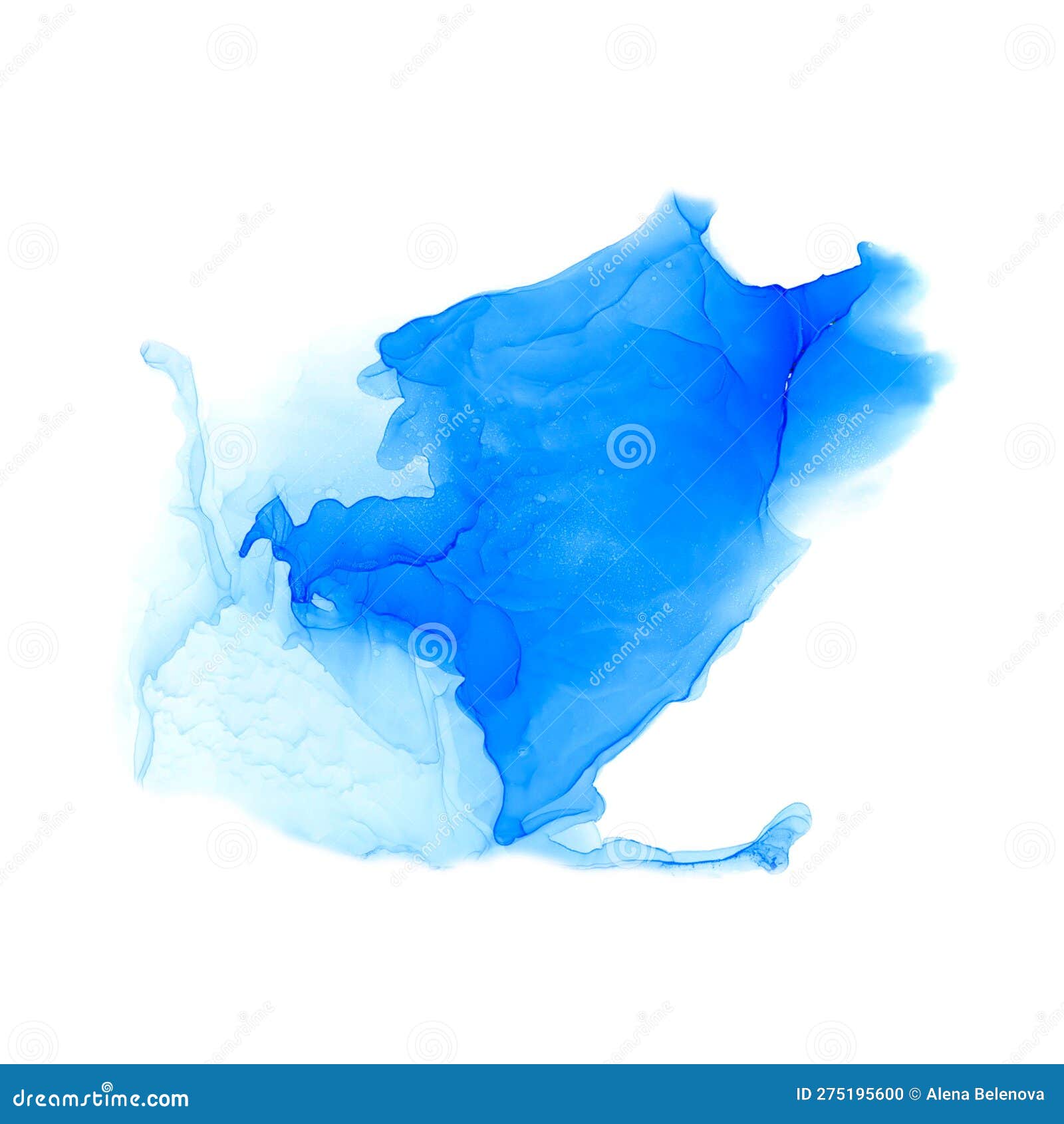 Watercolour Drawing of Abstract Shape. White Background, Different ...