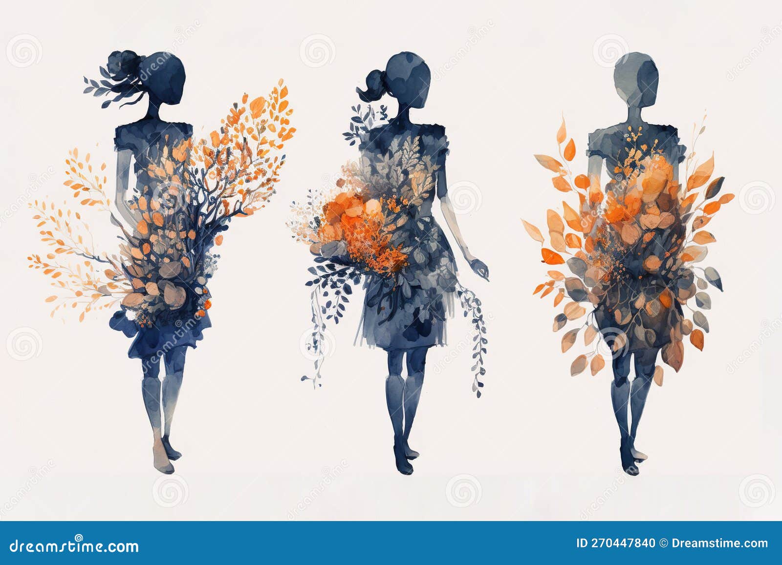 Watercolour Human Body with Bouquets Created with Generative AI ...