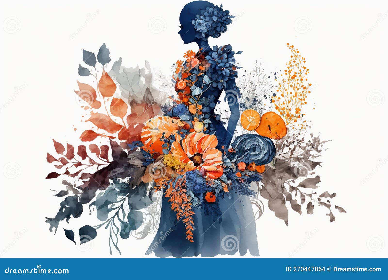 Watercolour Human Body with Bouquets Created with Generative AI ...
