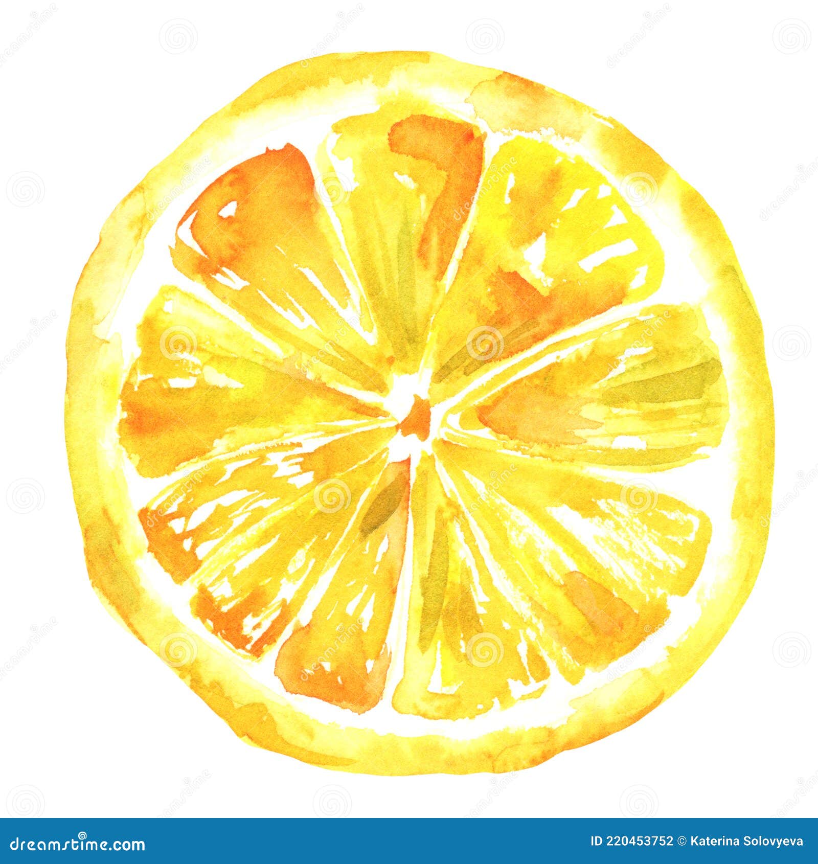 Watercolour Lemon Illustration. Hand Drawn Citrus. Fresh Yellow Lemon ...