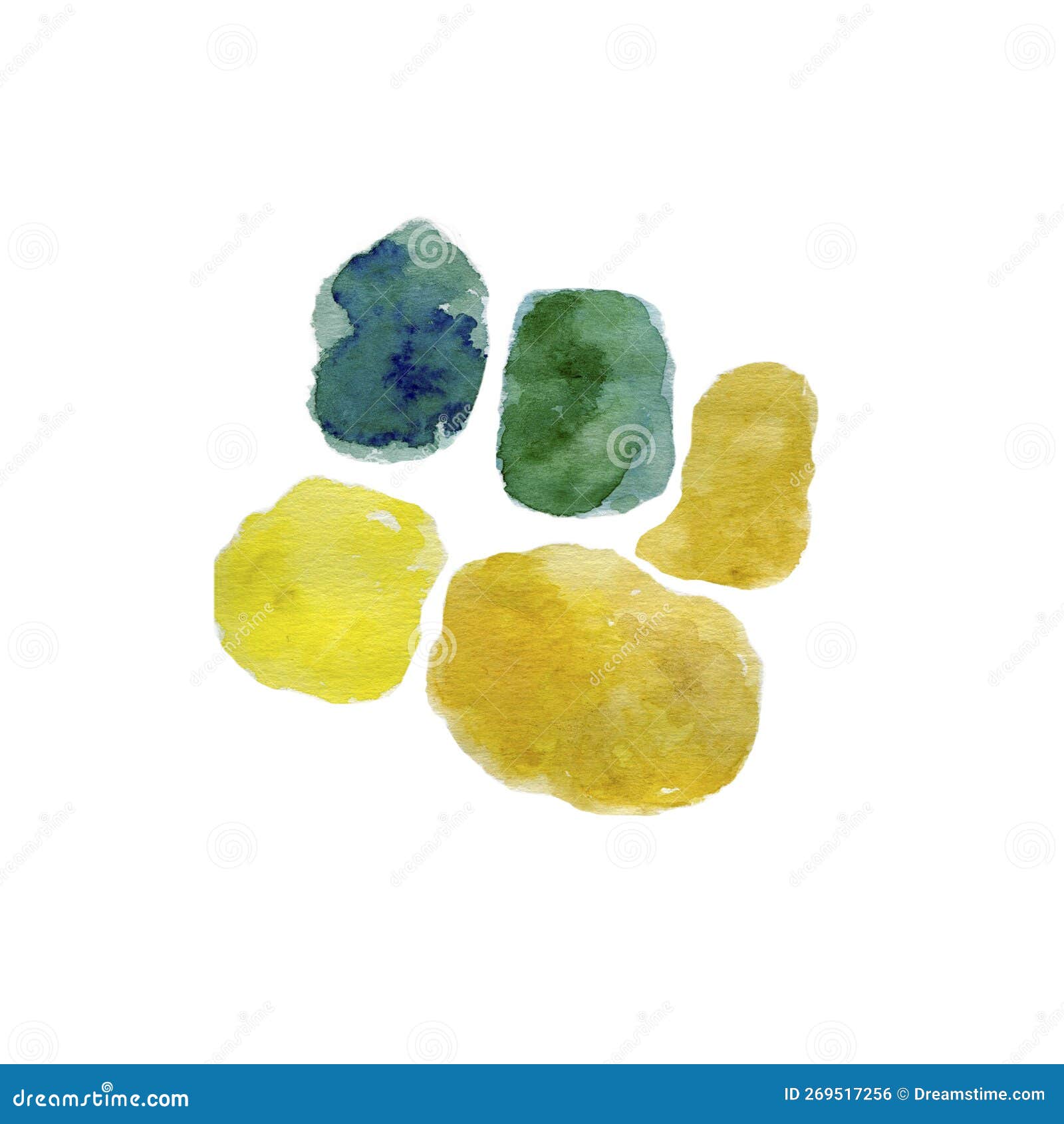 Watercolour Simple Abstract Blobs Clip Art, Different Spots, Hand Drawn ...