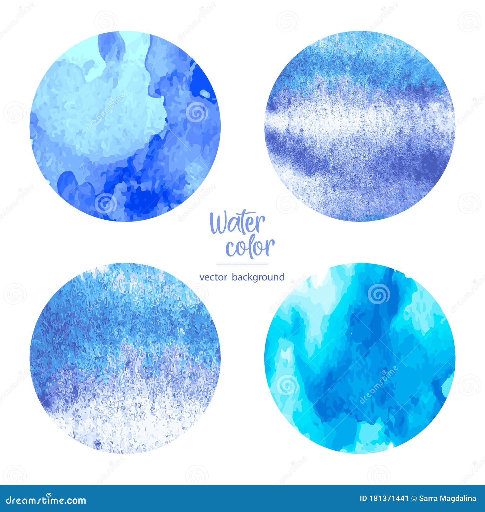 Watercolour Vector Textured Circles Collection. Stock Vector ...