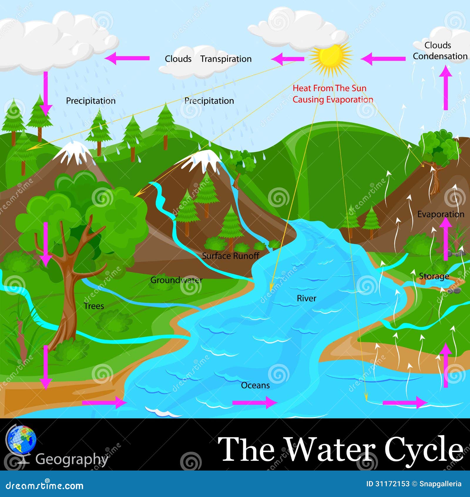 Watercyclus vector illustratie. Illustration of cyclisch - 31172153