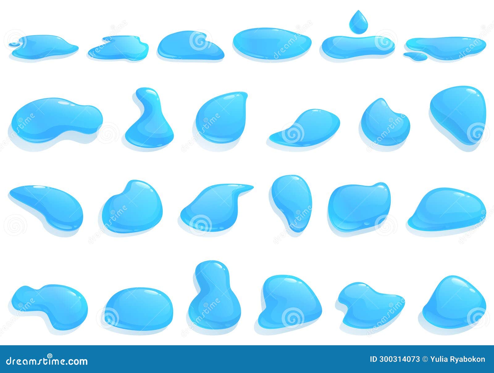 Waterdrop Icons Set Cartoon Vector. Fall Drop Rain Stock Vector ...